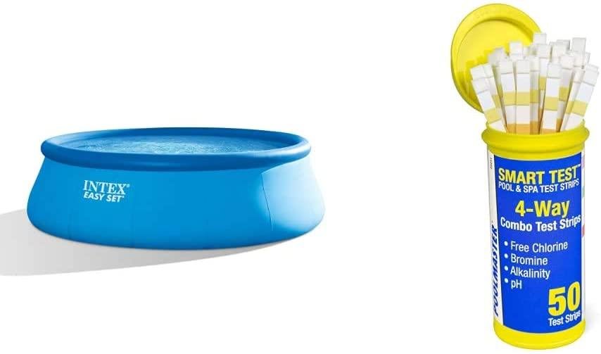 Intex 15ft X 48in Easy Set Pool Set with Filter Pump, Ladder, Ground Cloth & Pool Cover ...