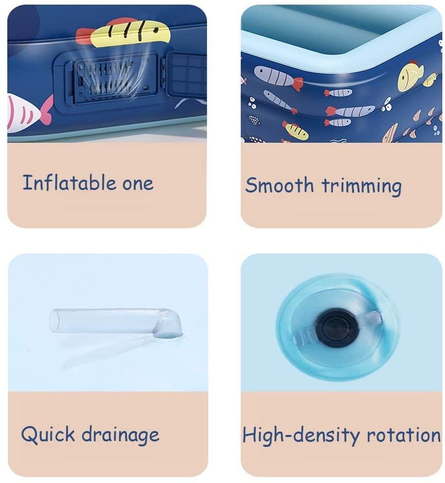 GYK Inflatable Swimming Pool, Children’s Family Pool, Large Outdoor PVC ...