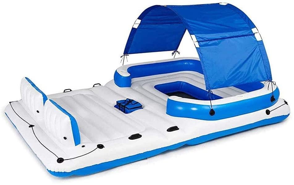 FEENGG Floating Island Raft, Giant Inflatable Pool Float, Includes ...