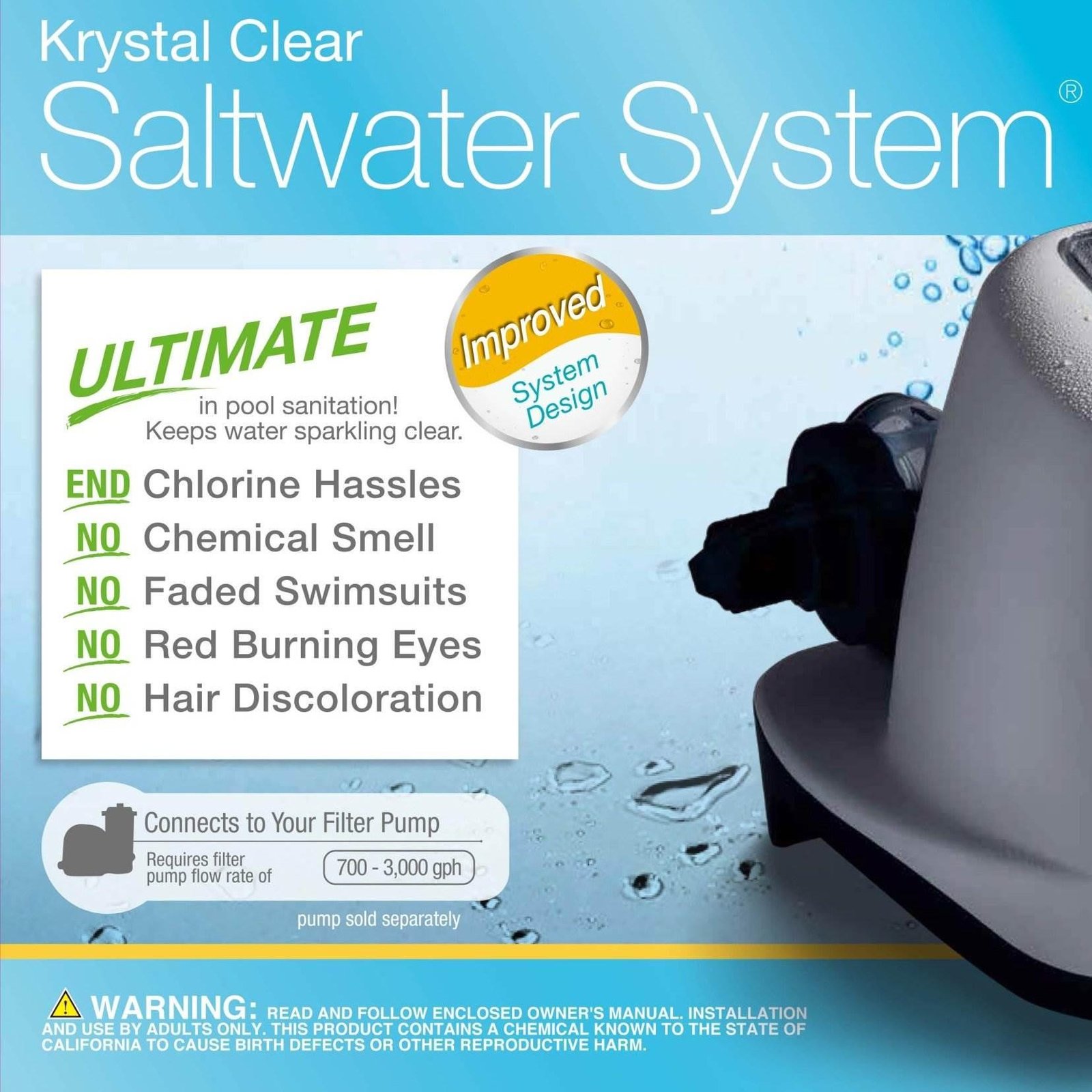 Intex Krystal Clear Saltwater Pool Chlorinator and Intex Automatic Pool ...