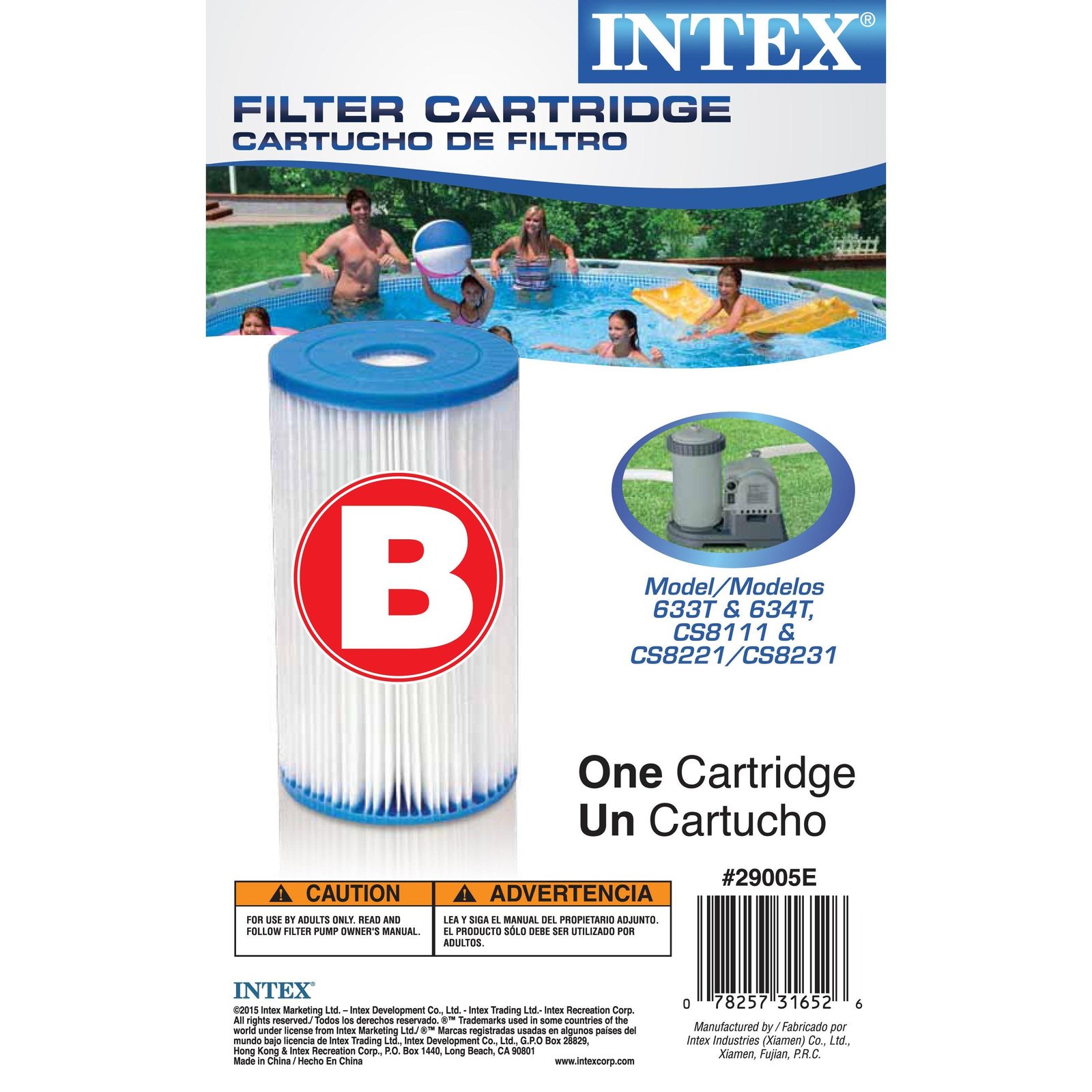 Intex Swimming Pool Easy Set Type B Replacement Filter Pump Cartridge ...