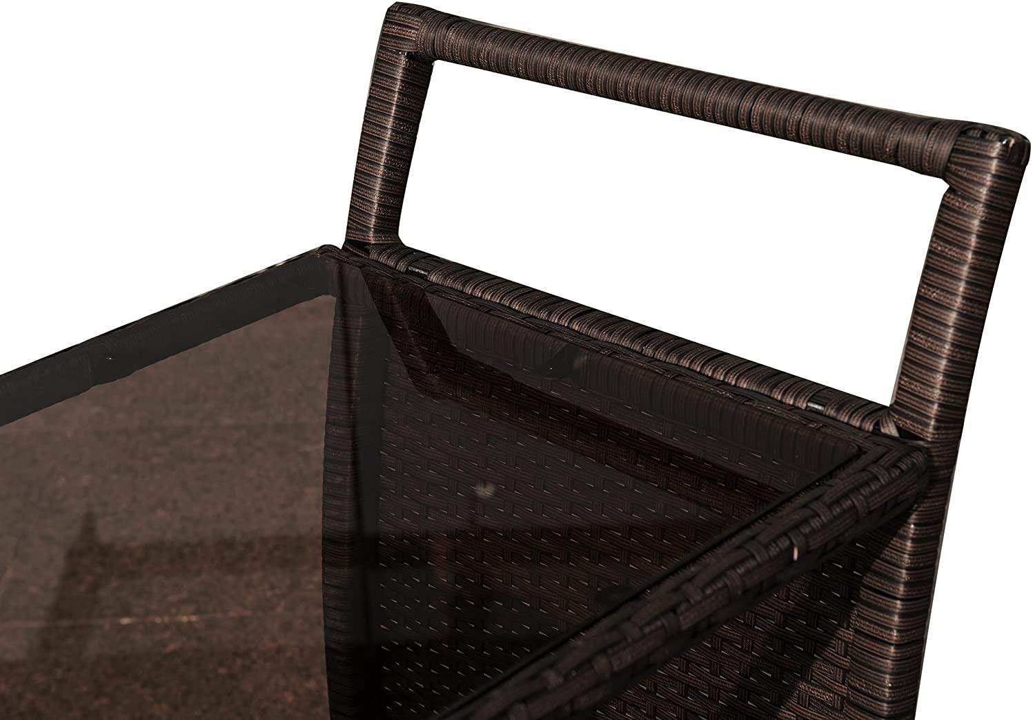 Island Retreat NU2057 Rolling Resin Wicker Bar for Pools and Patios, 44 ...