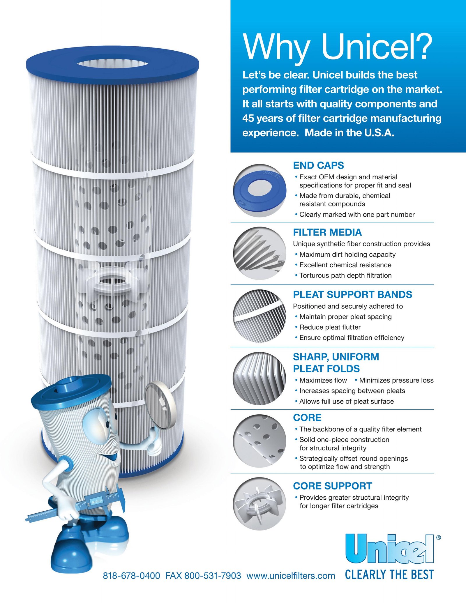 Unicel C-7488 Swimming Pool 106 Sq. Ft. Replacement Filter Cartridge (4 ...