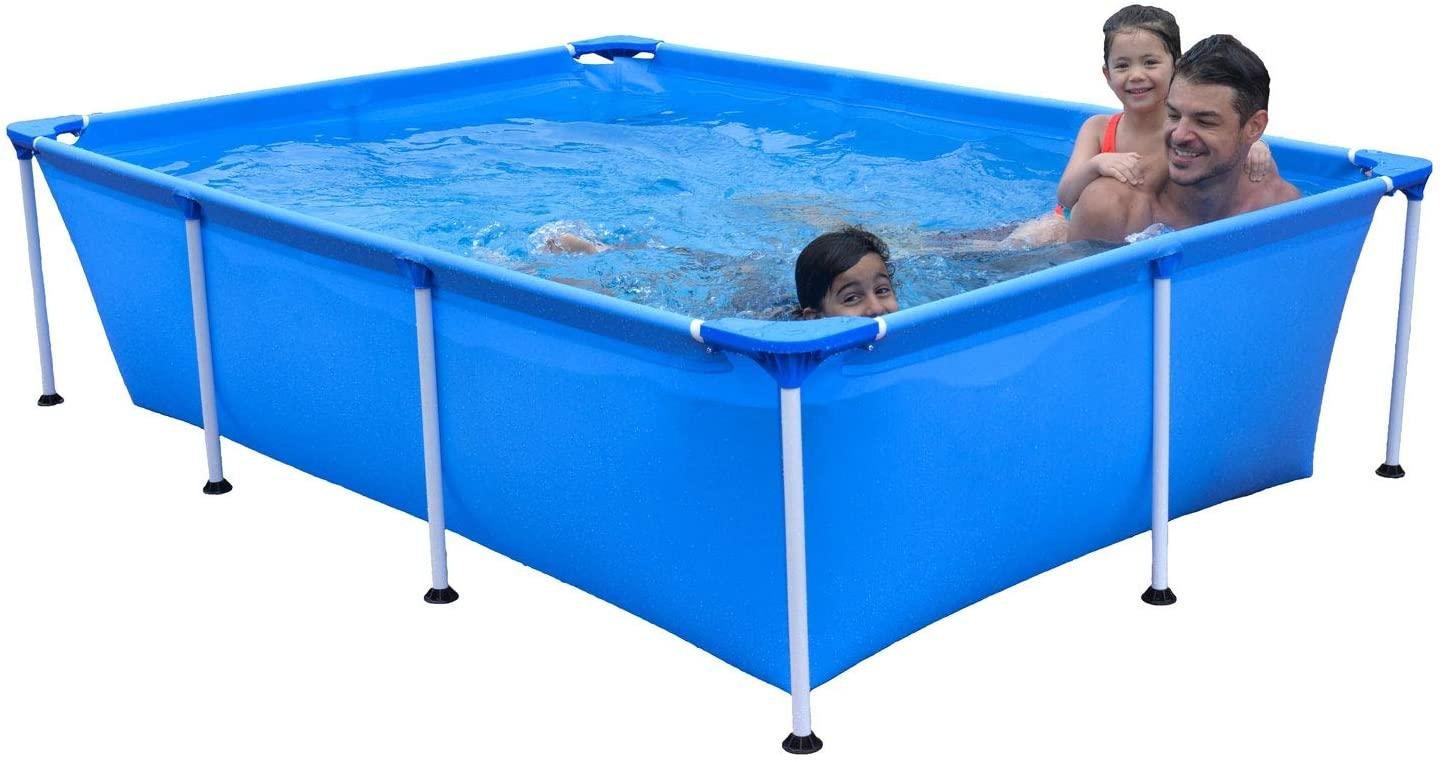 JLeisure Above Ground Rectangular Steel Frame Swimming Pool, 8.5 x 6 Ft ...