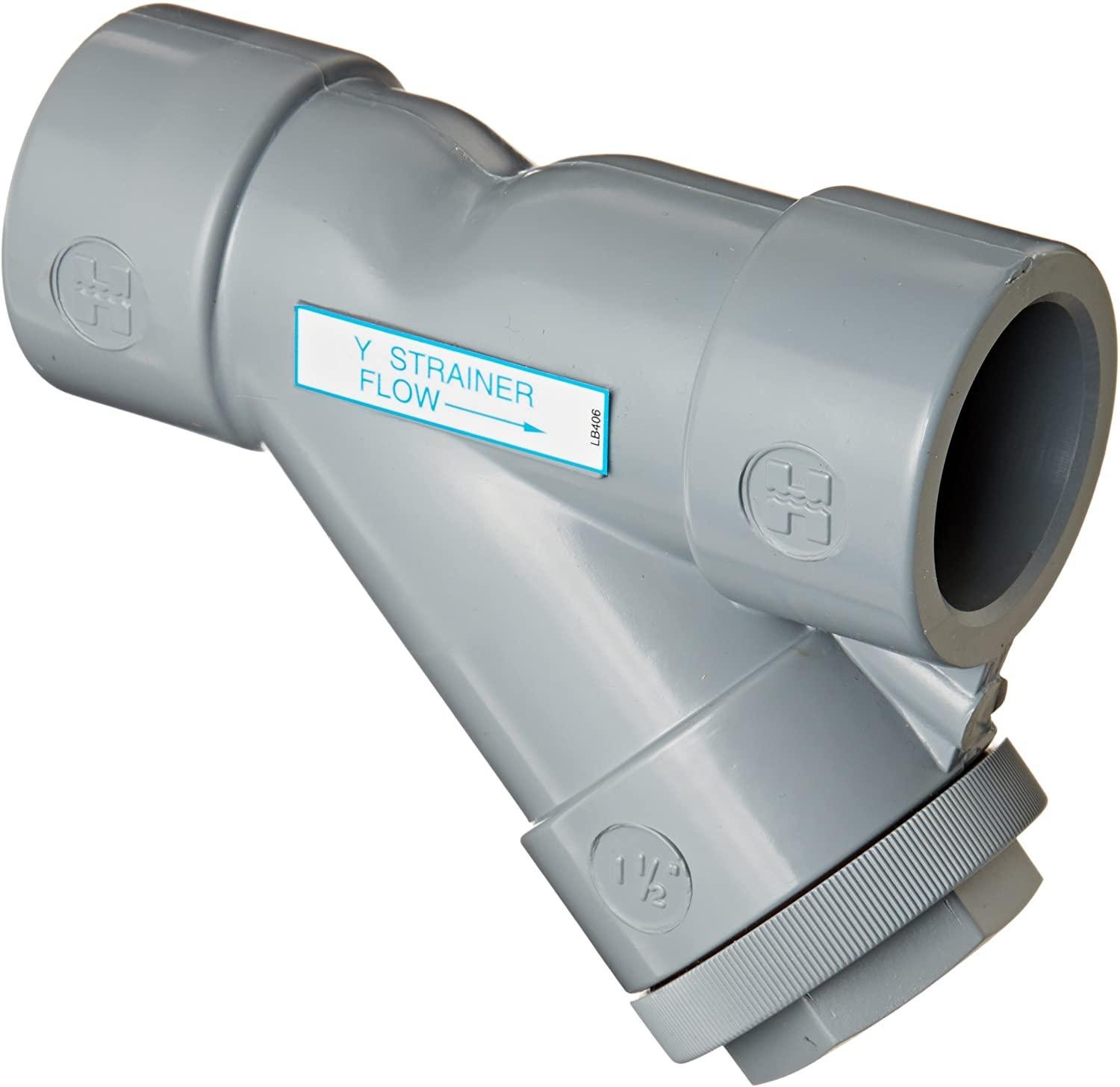 Hayward YS20150S 1-1/2-Inch Socket CPVC Plastic Y-Strainer with FPM O ...