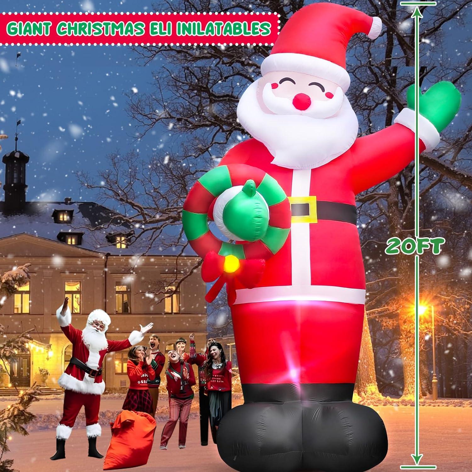 Danxilu 20 FT Giant Christmas Inflatables Santa Claus Outdoor ...