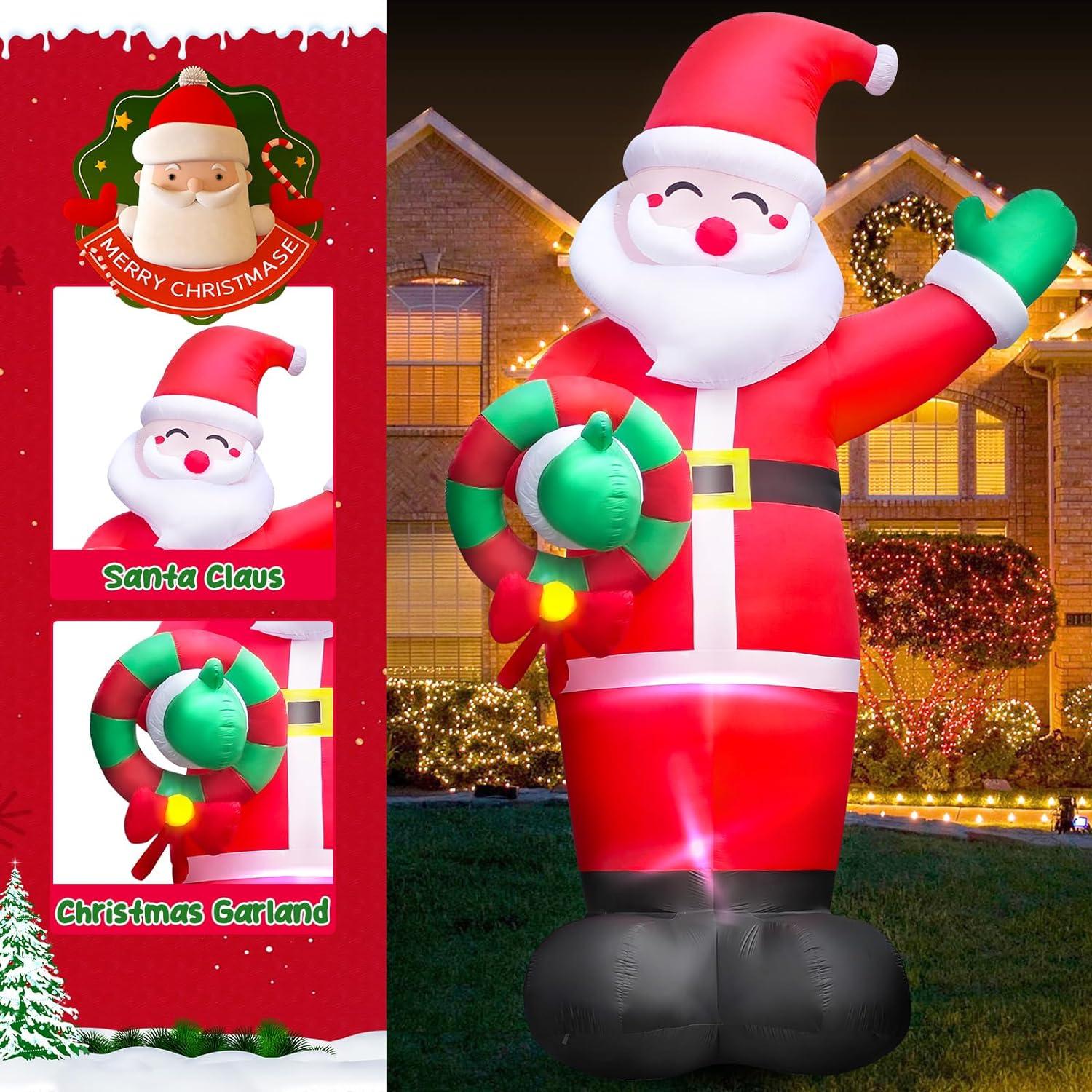 Danxilu 20 FT Giant Christmas Inflatables Santa Claus Outdoor ...