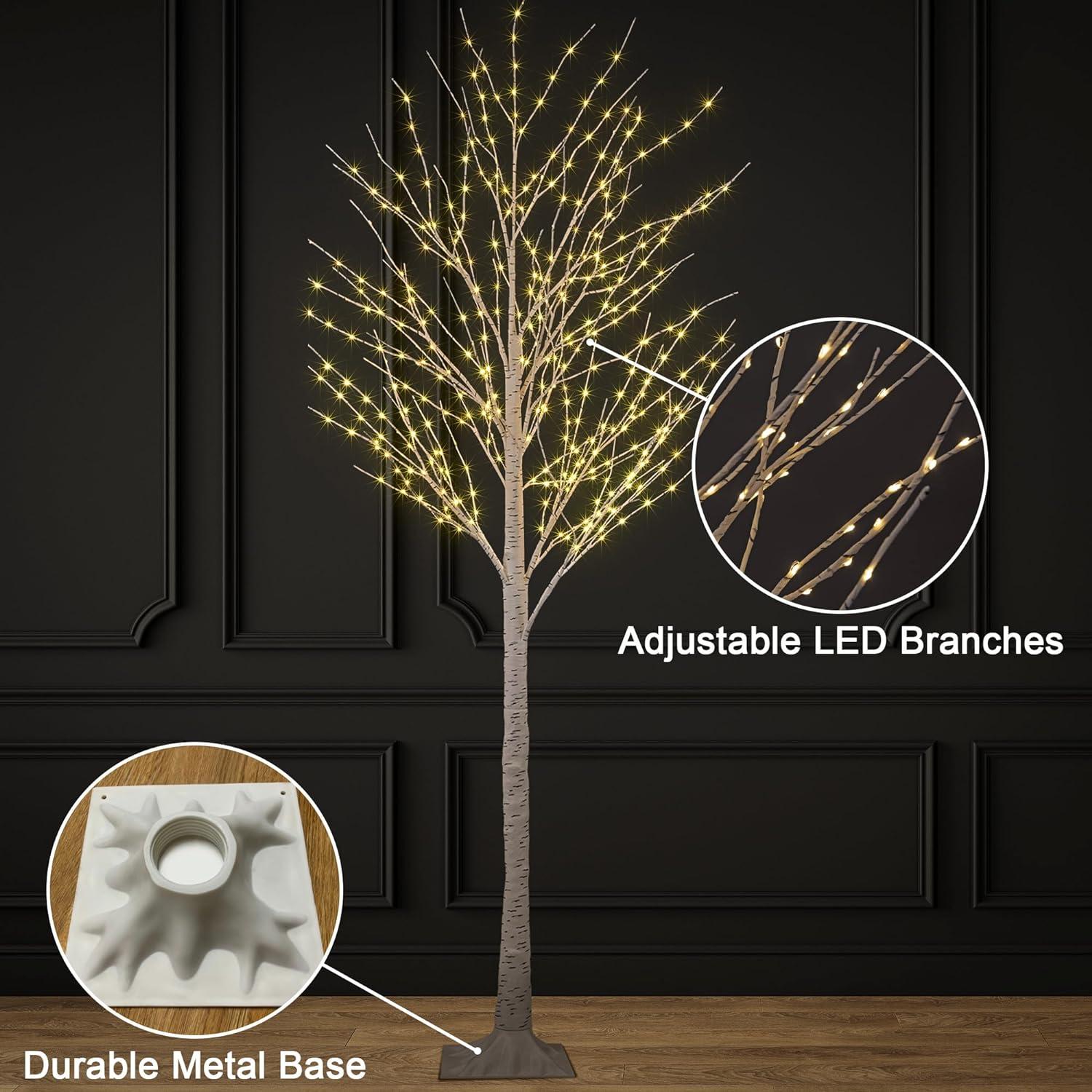 Set of 3 Fairy Lighted Tree 4FT 6FT and 8FT LED Lighted Birch Tree for ...