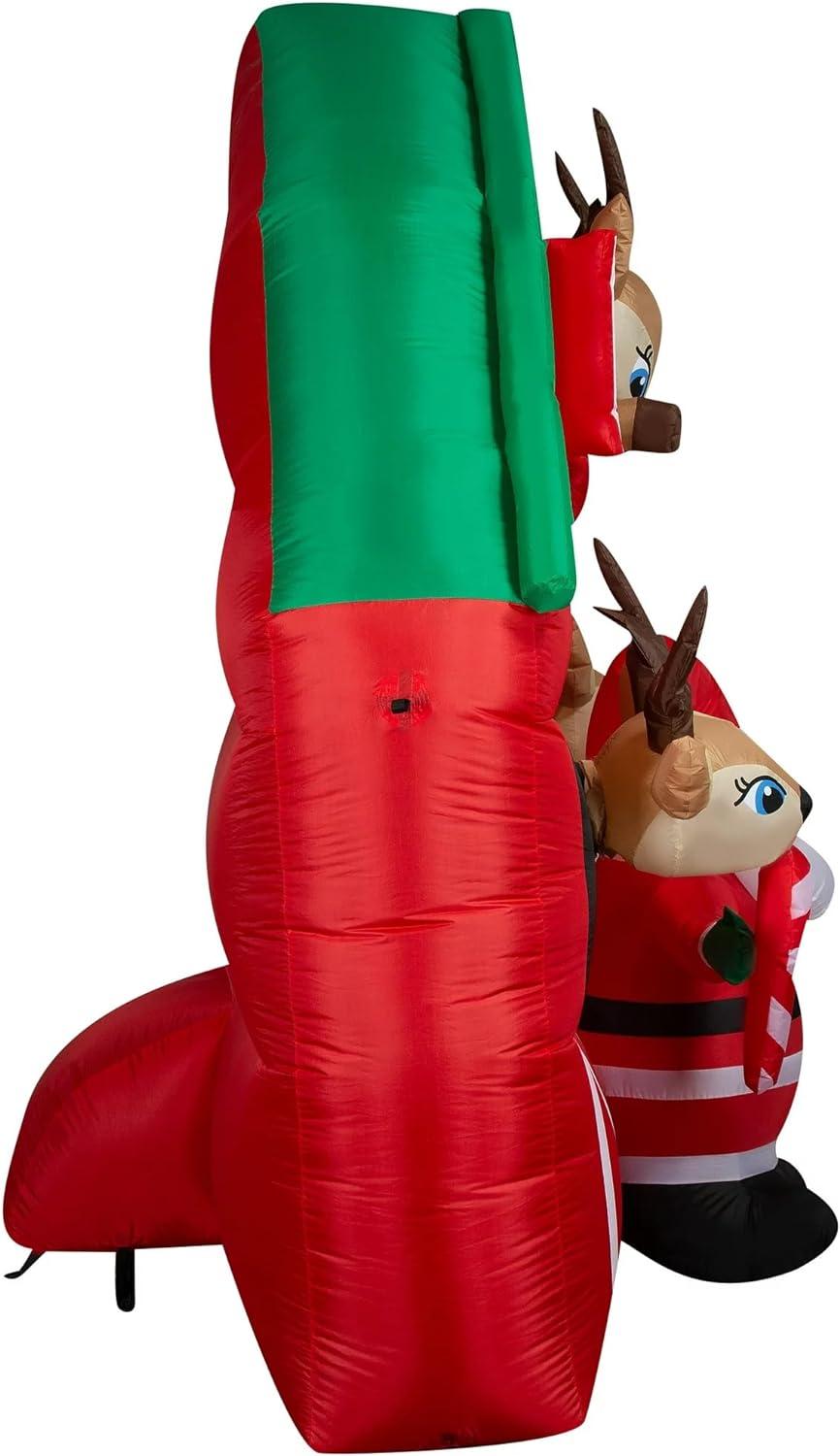 Santa’s Reindeer Barn Holiday Christmas Inflatable 8 Foot with Repair ...