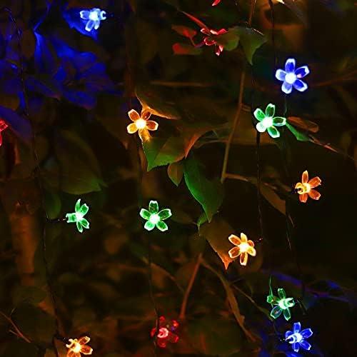 SJYDQ Light Peach Flower 5M/7M LED Lights Fairy Lights Garland ...