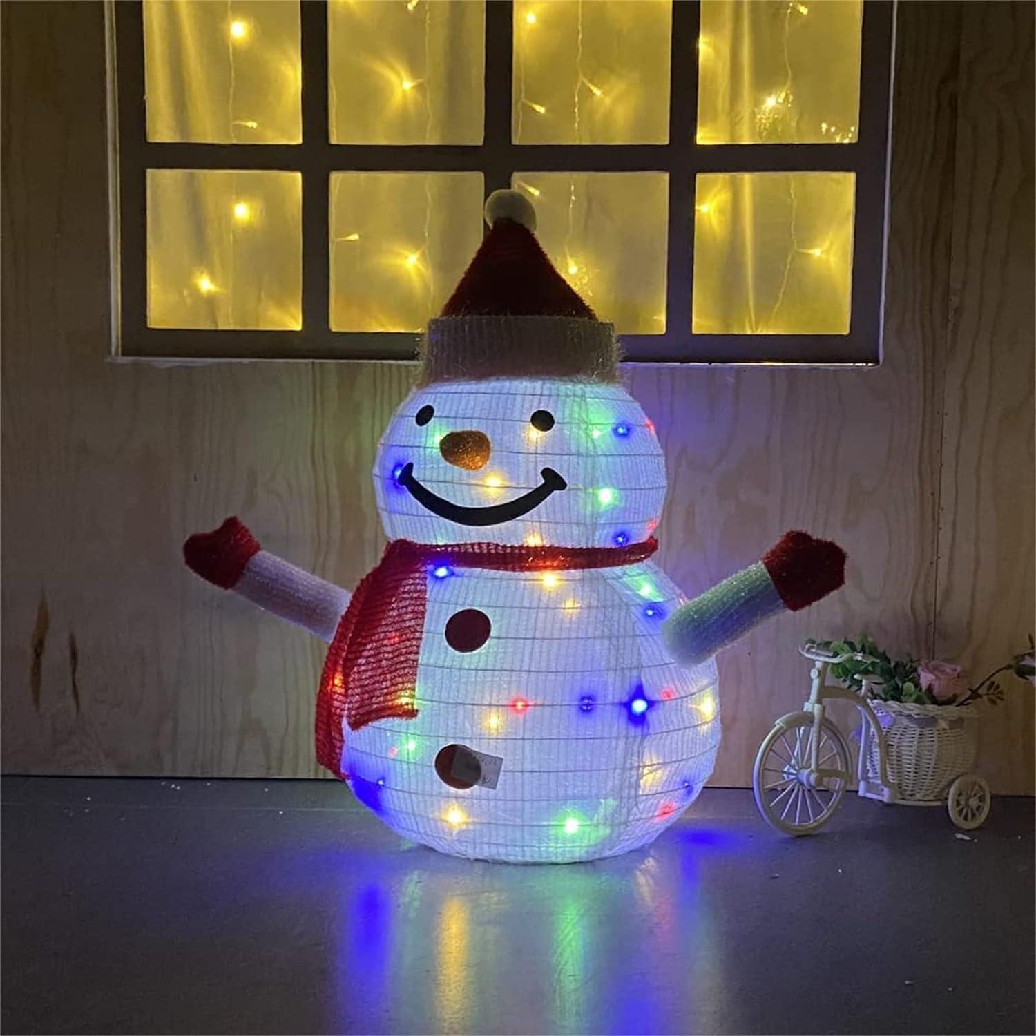 Outdoor Christmas Snowman Decoration with LED Light, Large Lighting ...