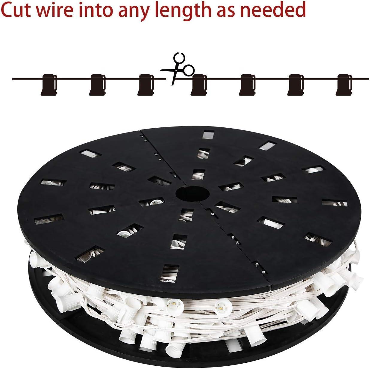 Commercial 500FT C7/E12 Christmas Light Sockets Set Spool, UL Listed ...