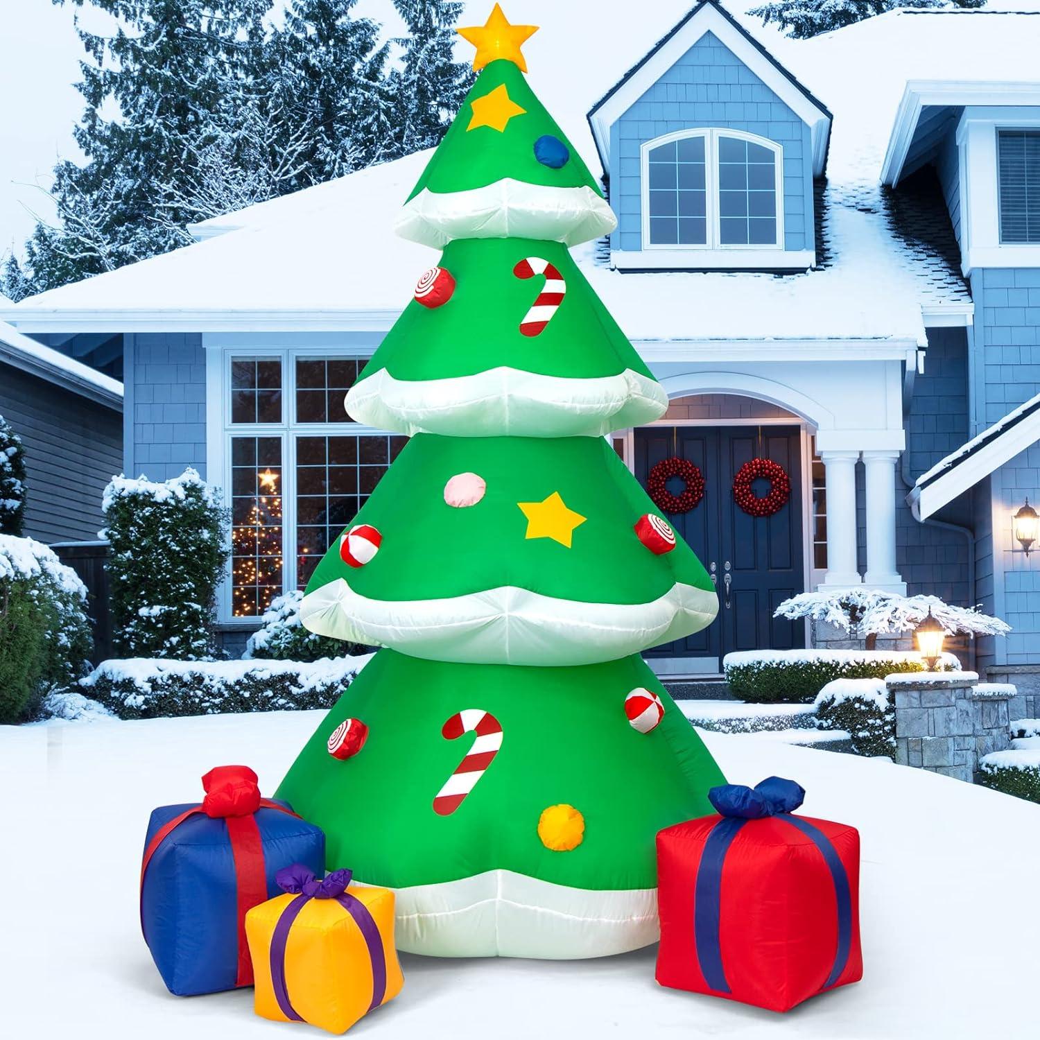 TOLOCO 8 FT Inflatable Christmas Tree, Inflatable Christmas Decorations ...