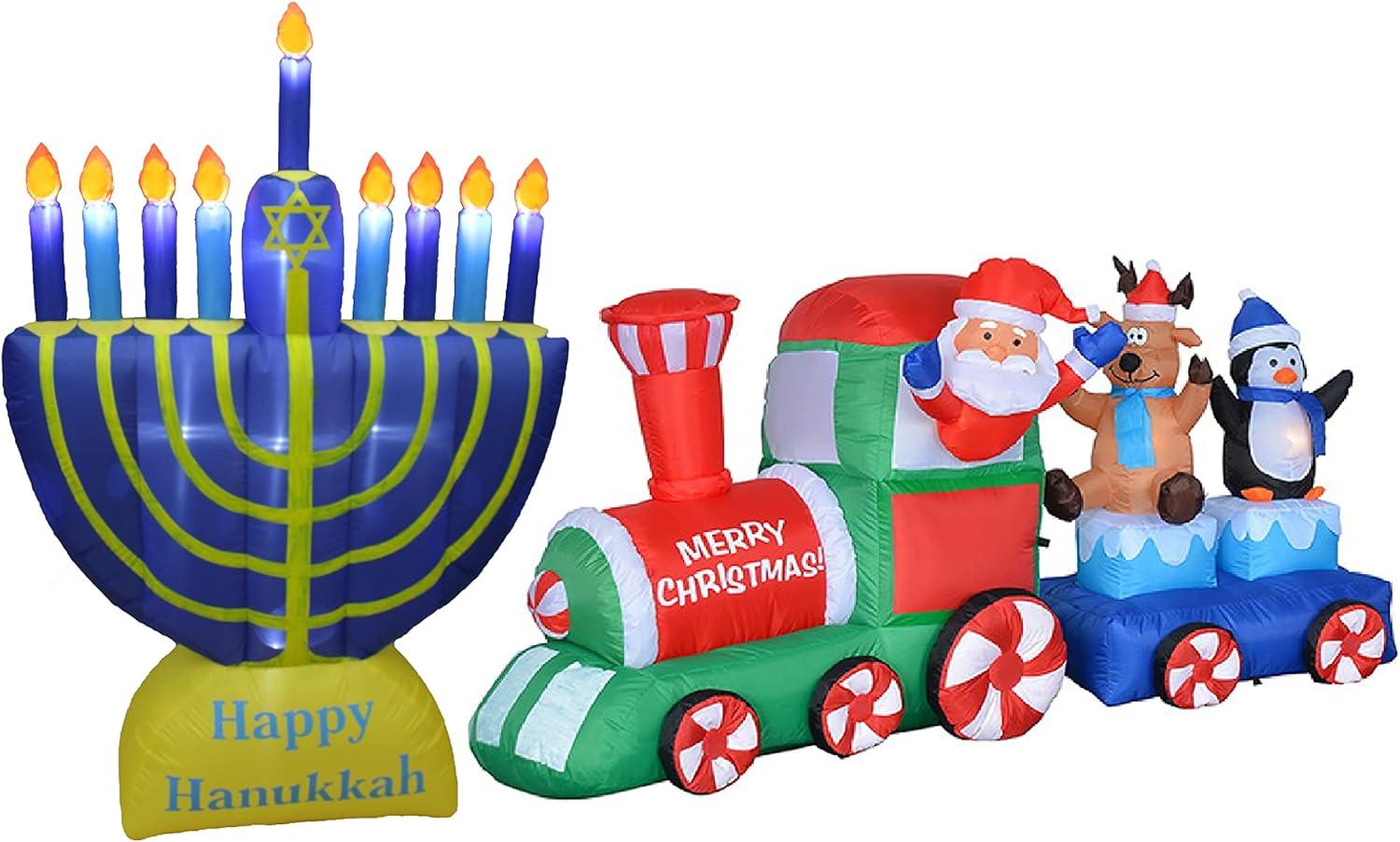 Two Christmas Party Decorations Bundle, Includes 6 Foot Tall Inflatable ...