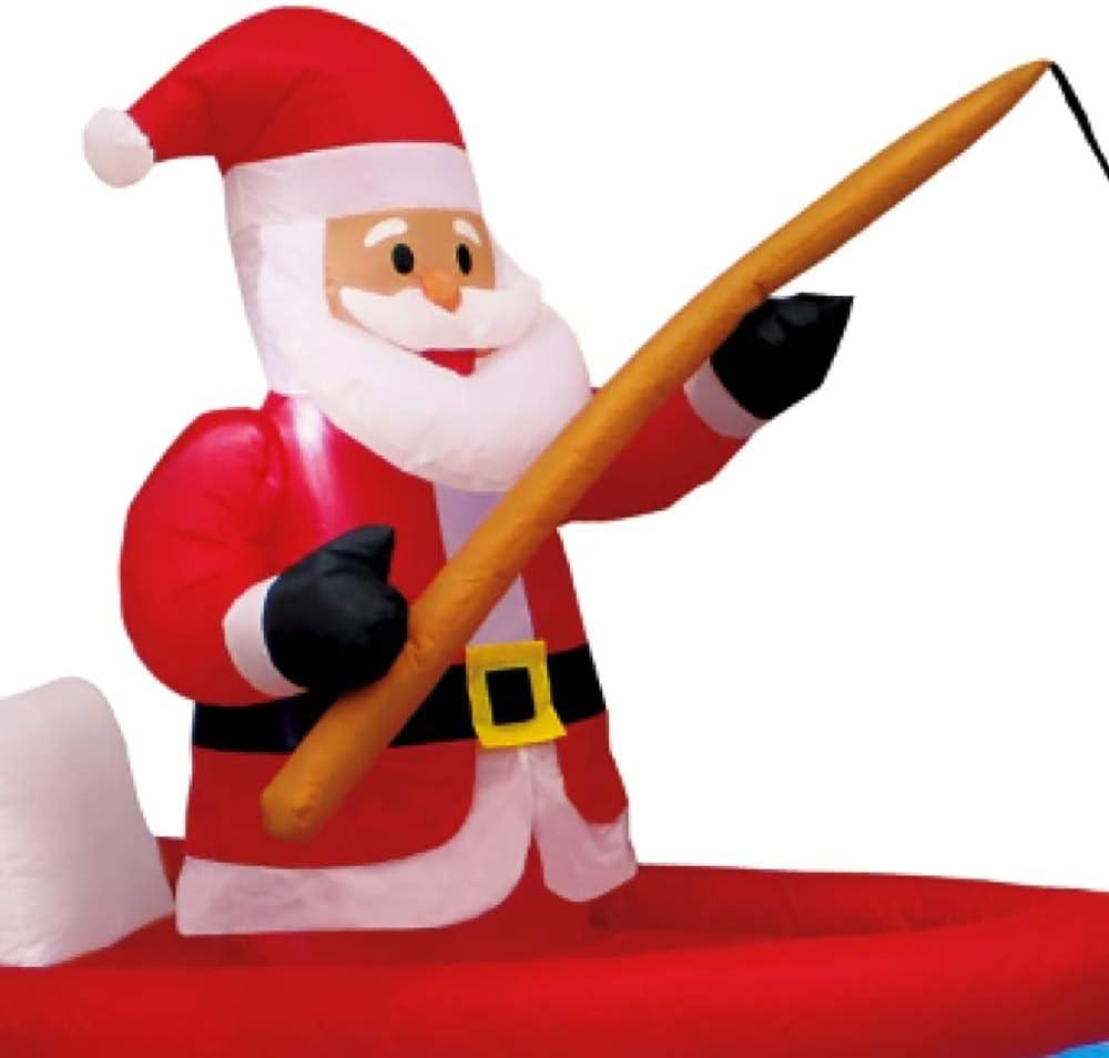 Holiday Times 11ft Wide Santa Seas Fishing Santa Yard Inflatable A ...