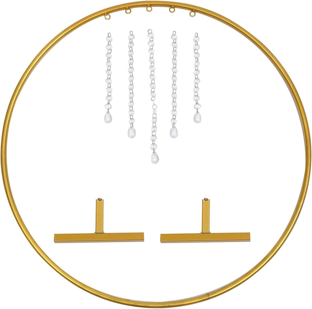 Gold Round Backdrop Stand, 10PCS Metal Circle Balloon Arch Frame, Large ...