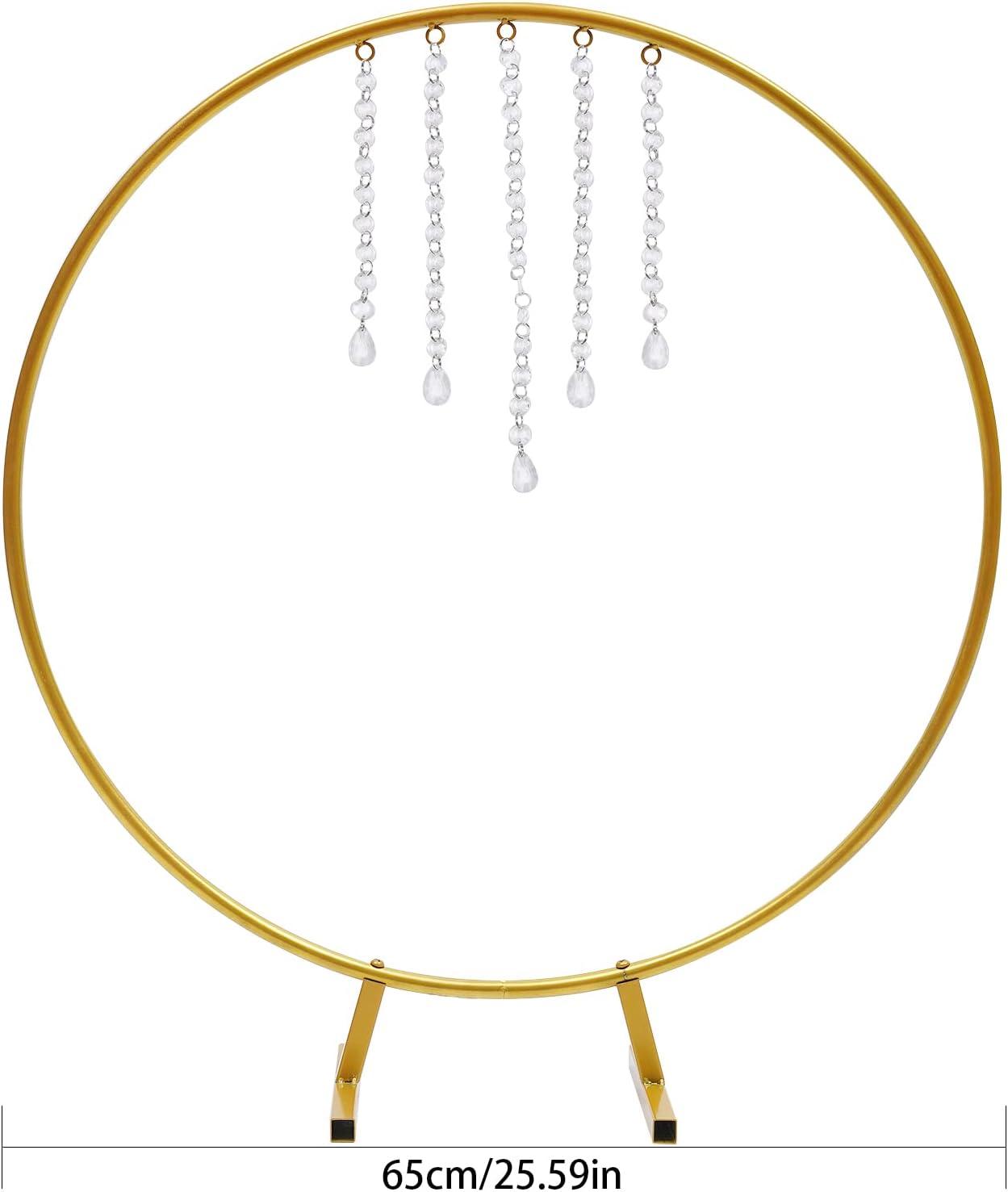 Gold Round Backdrop Stand, 10PCS Metal Circle Balloon Arch Frame, Large ...