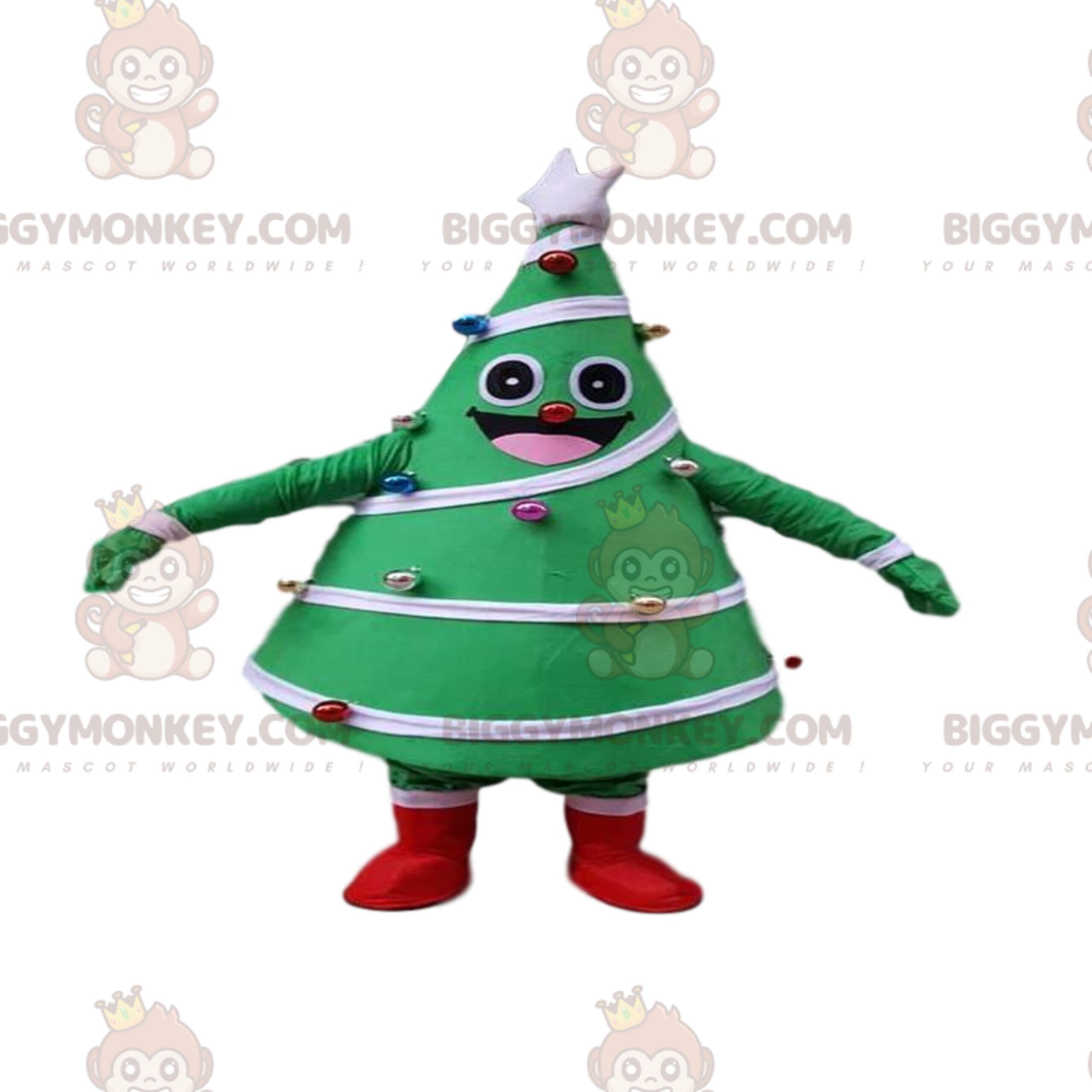 Festive Decorated Green Tree BIGGYMONKEY™ Mascot Costume, Christmas ...