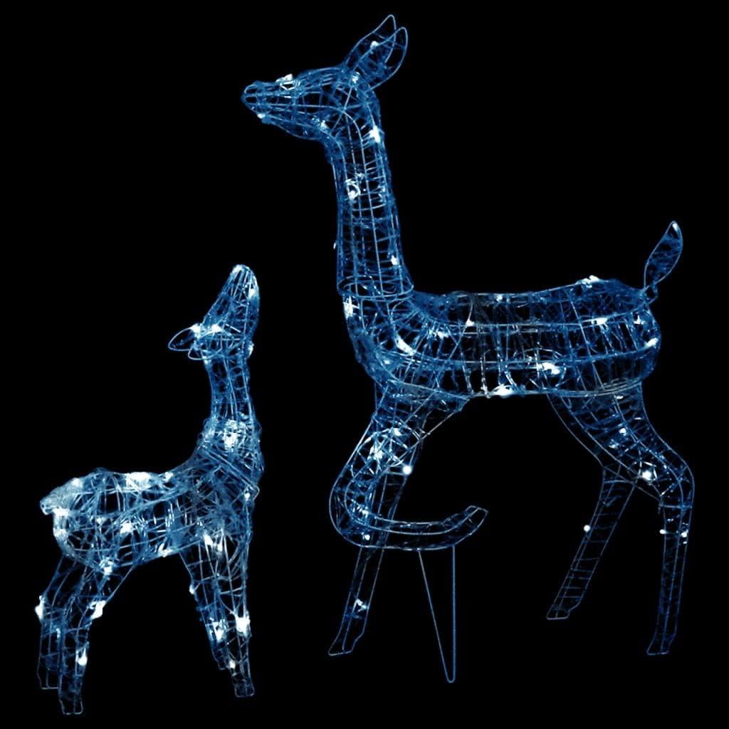 CUMYZO Acrylic Reindeer Family Christmas Decoration 160 LED Cold White ...