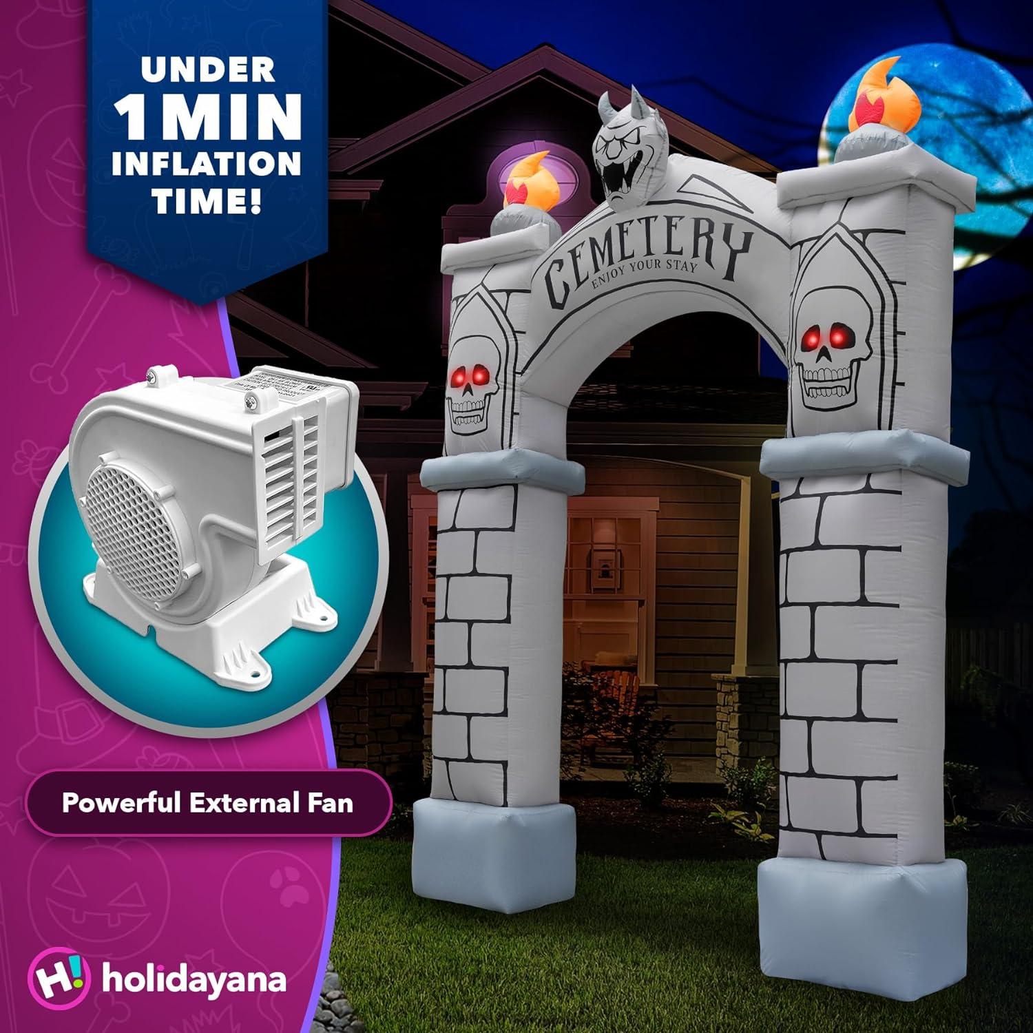 Holidayana Halloween Inflatables 9 ft Haunted Cemetery Archway ...