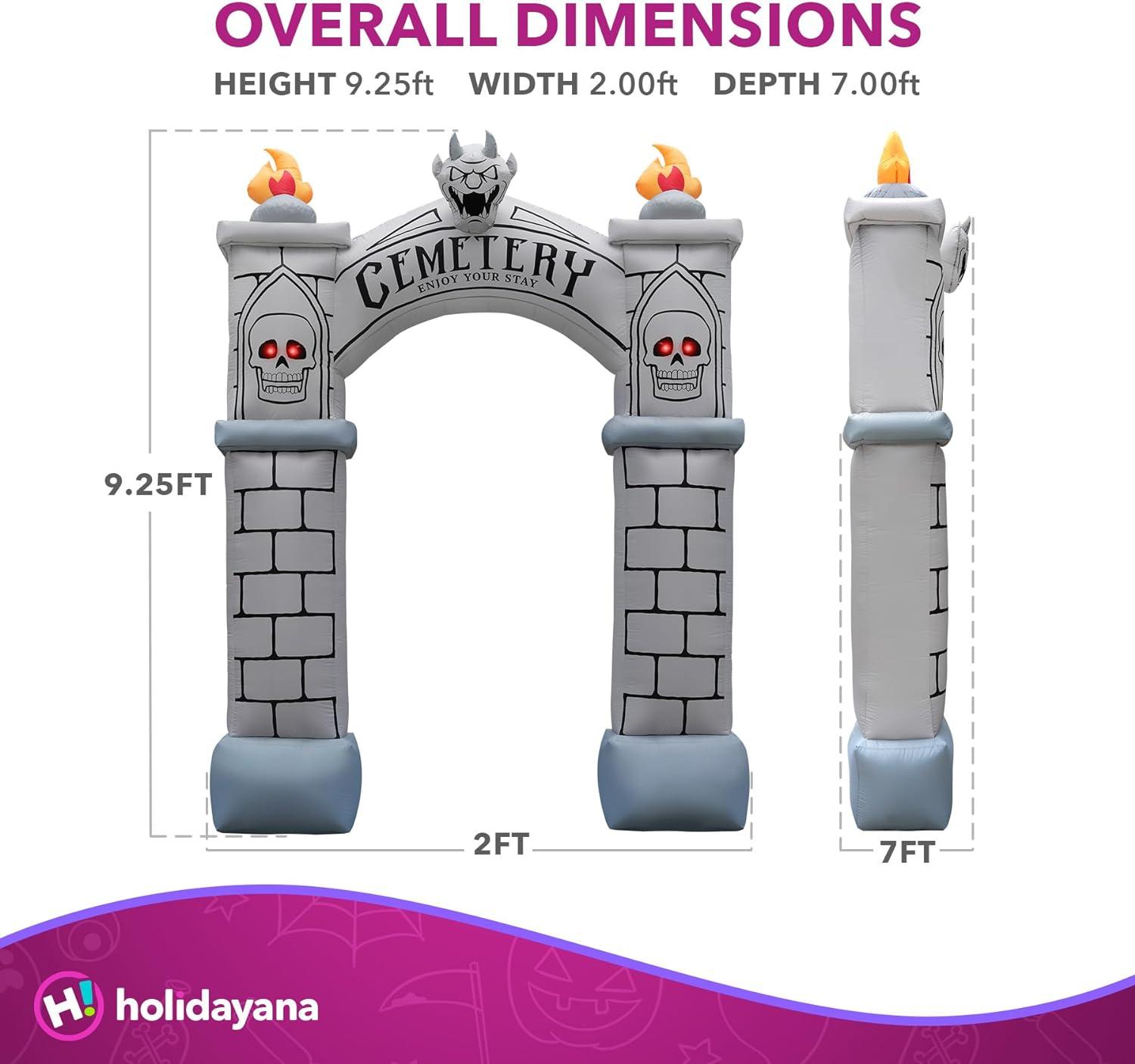 Holidayana Halloween Inflatables 9 ft Haunted Cemetery Archway ...