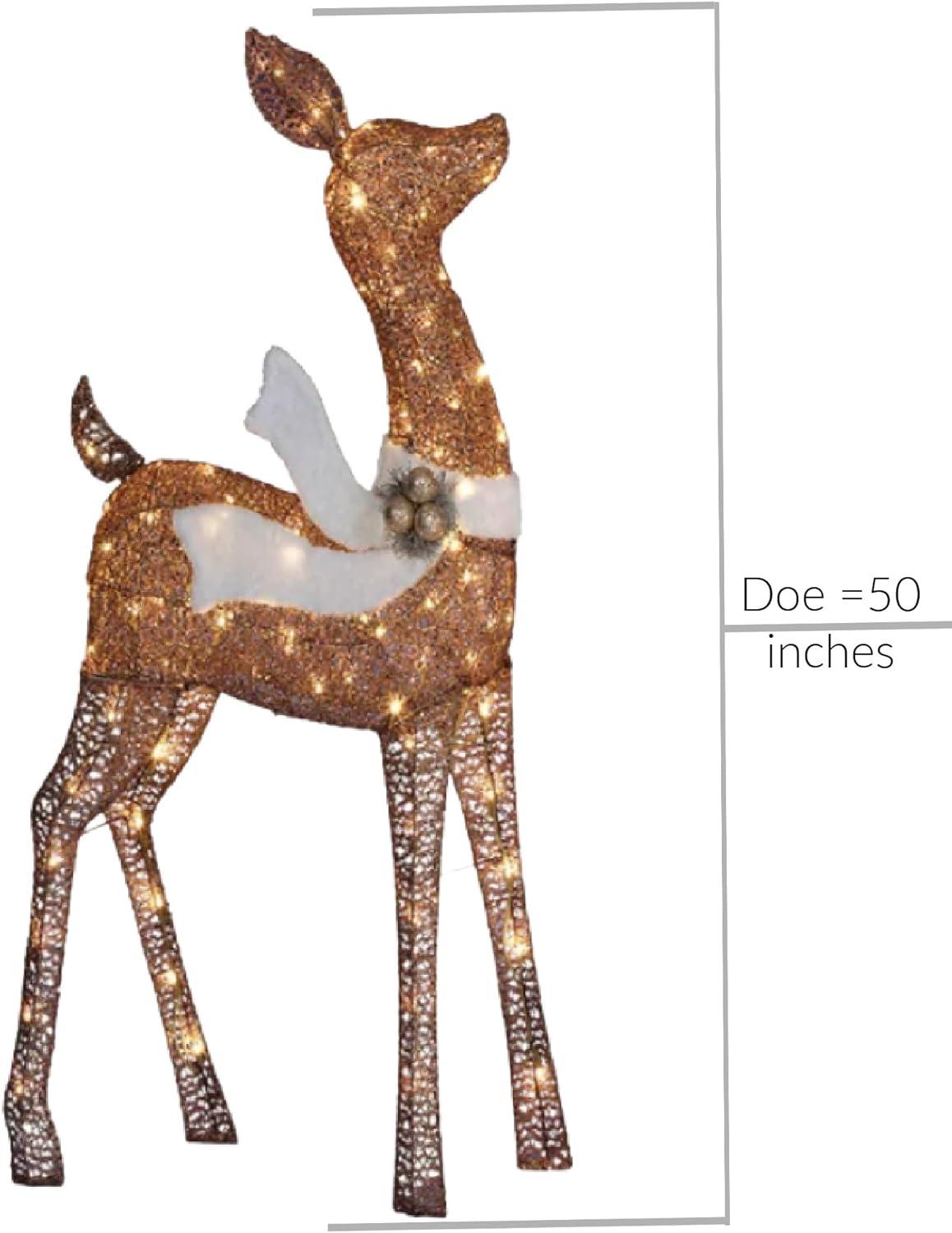 3 Piece LED Brown Light Up Holiday Deer Family | Christmas Decorations ...