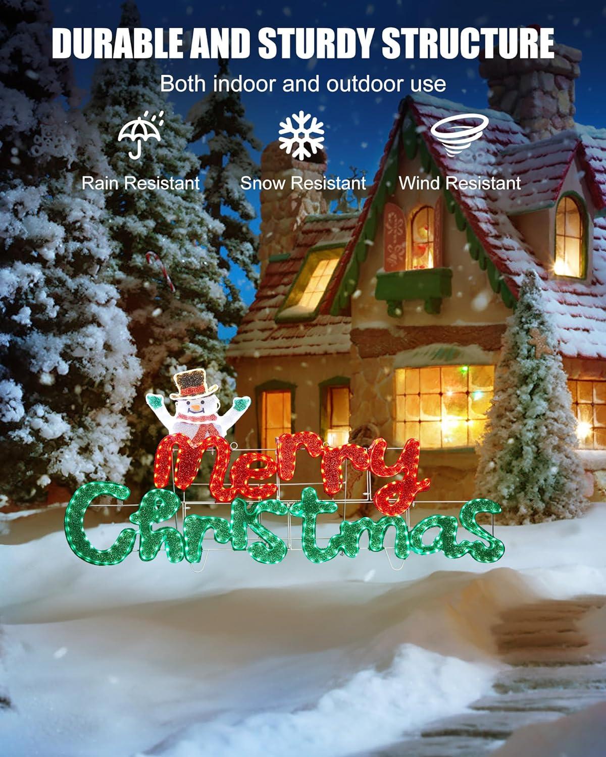 Brightown Merry Christmas Decorations Lights – 5FT LED Outdoor Xmas ...