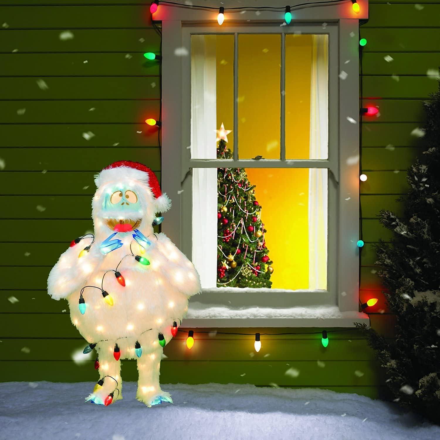Rudolph 36 INCH Bumble in Santa HAT and Lights Outdoor 3D LED Yard ...