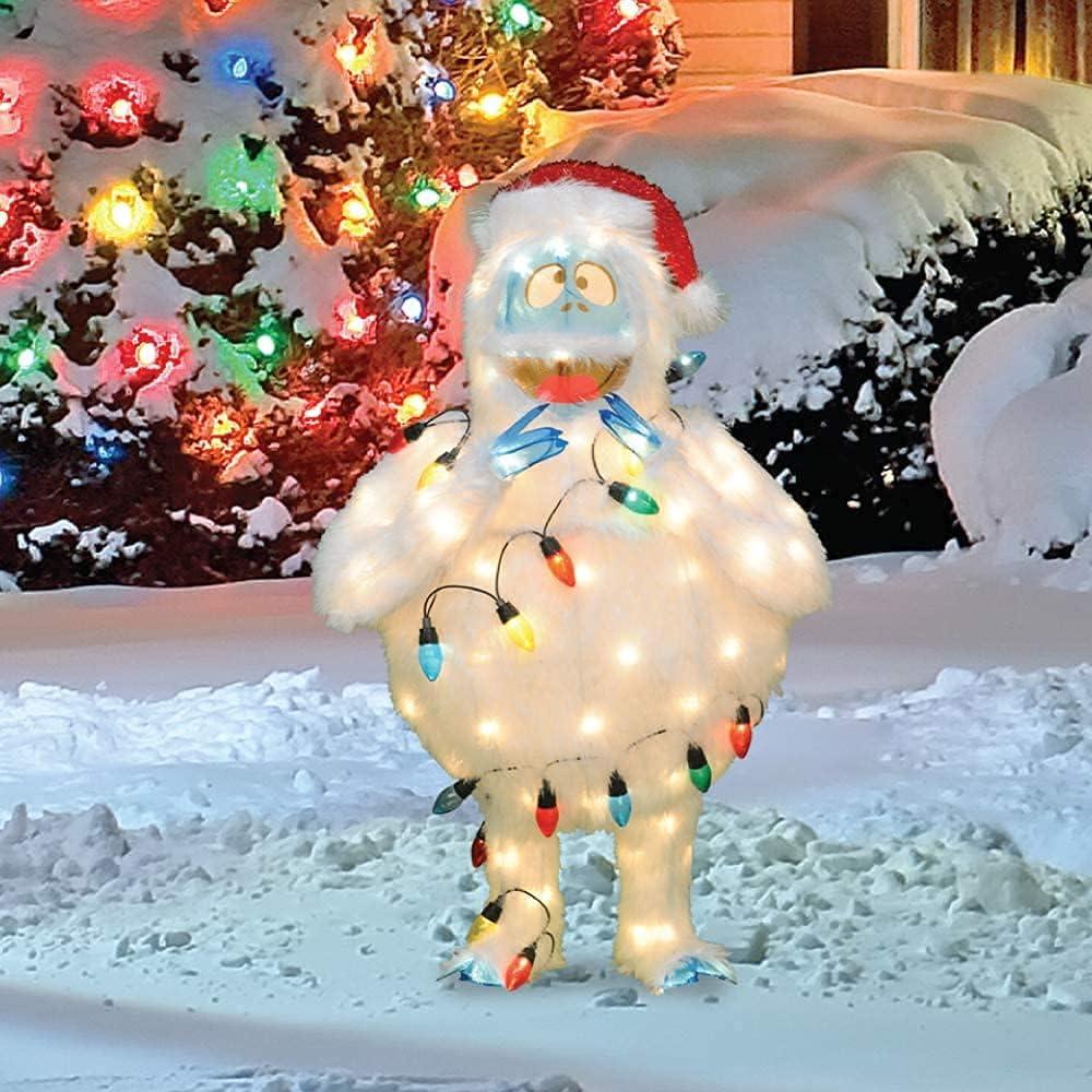 Rudolph 36 INCH Bumble in Santa HAT and Lights Outdoor 3D LED Yard ...