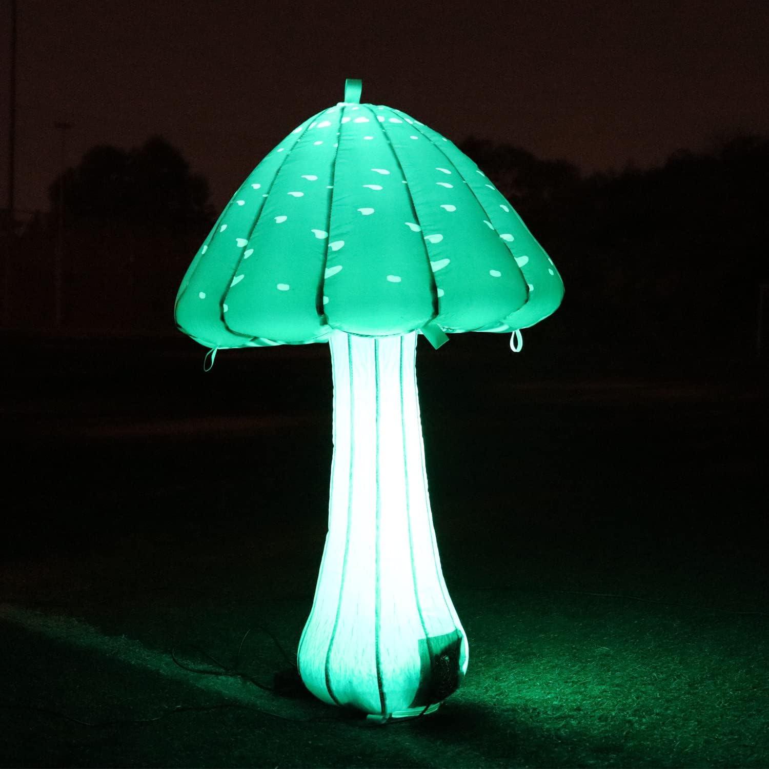 SAYOK 3.28FT Giant LED Inflatable Mushroom Inflatable Hanging/Ceiling ...