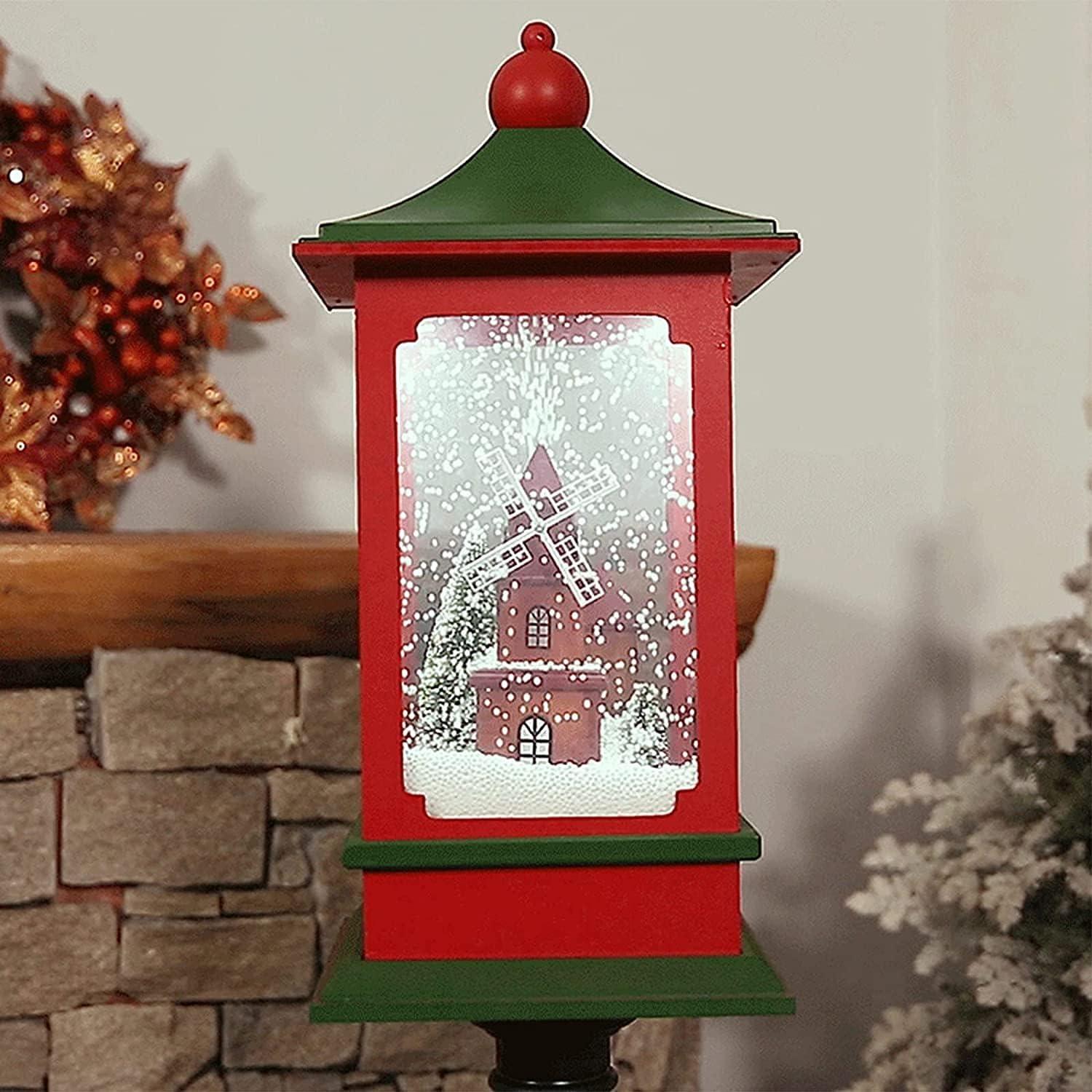 HTZ 74.8 in Vertical Snowing Christmas Street Lamp with 25 Christmas ...