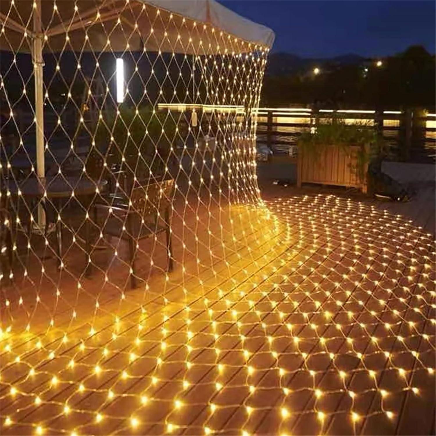 Connectable Led Net Lights 8 Modes Fairy Lights Outdoor Waterproof Mesh ...