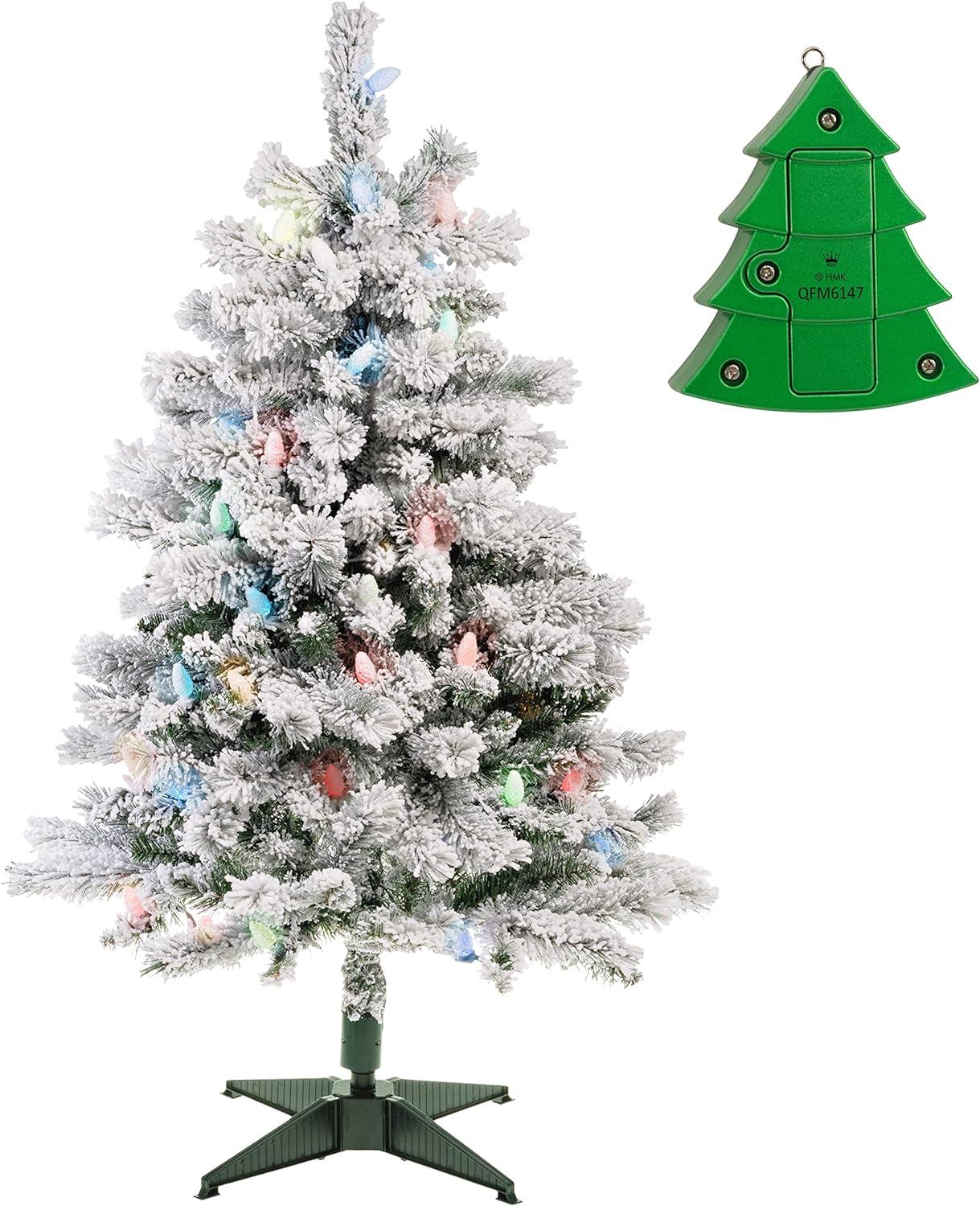 Hallmark Keepsake Ornament Flocked Christmas Tree with Musical Lights ...