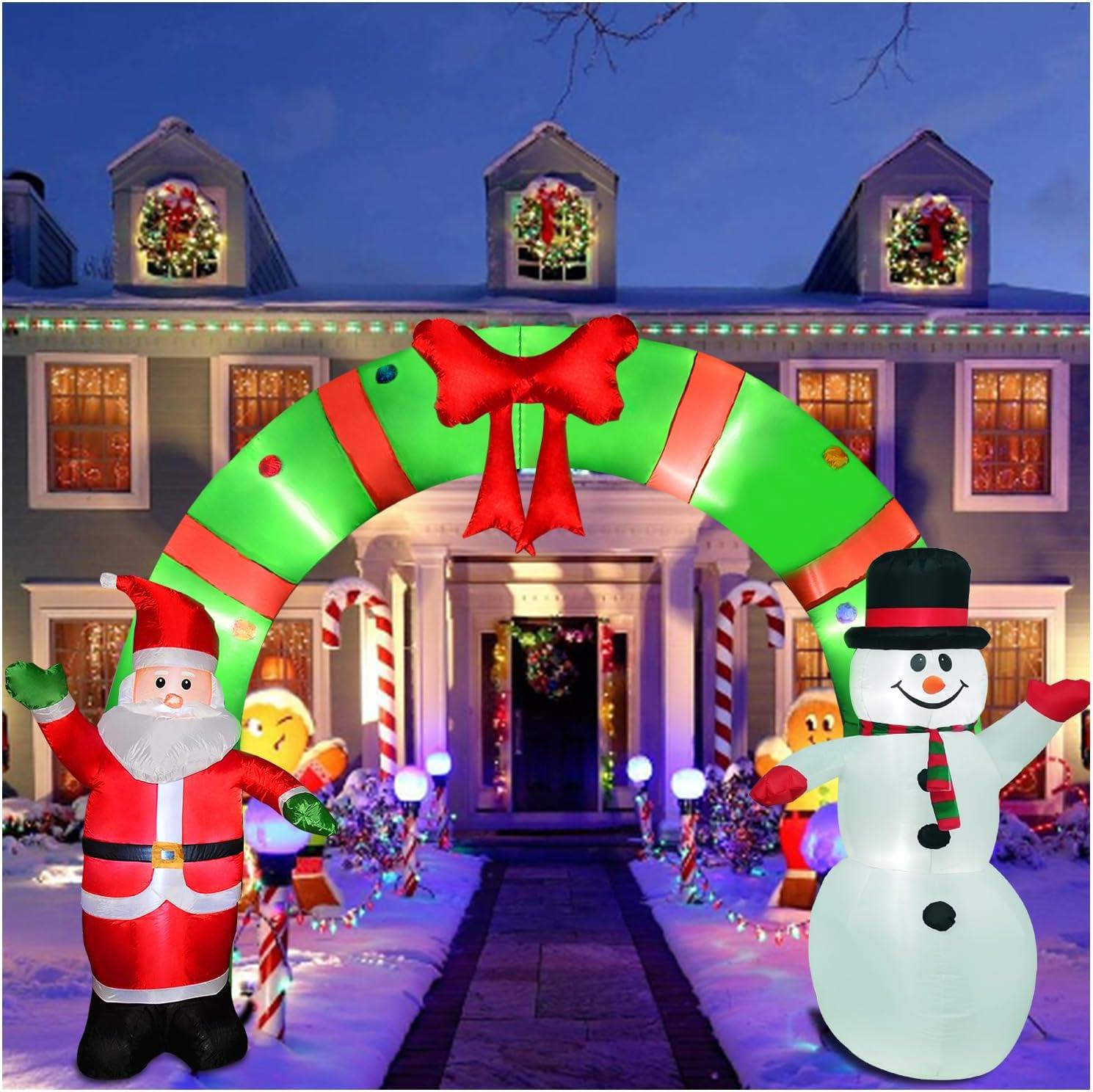 OILCUP Christmas Inflatable Archway & Lighthouse with Gift Boxs ...