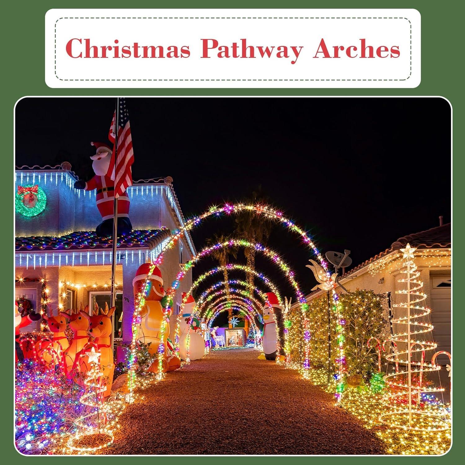 Baquler 6 Set Christmas Pathway Arch Christmas Yard Decorations Outdoor ...