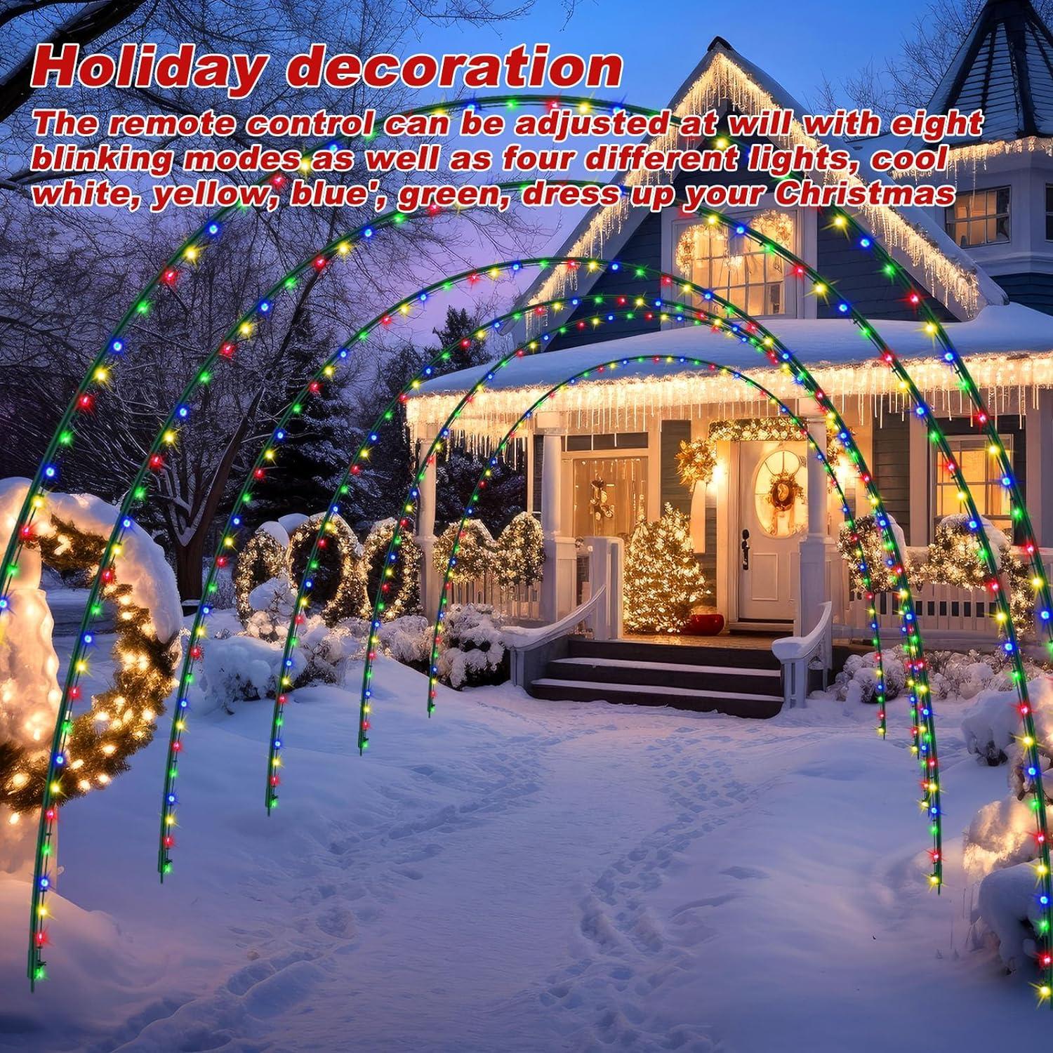 Geetery 6 Pack 10FT Christmas Light Arch with 8 Mode Metal for ...