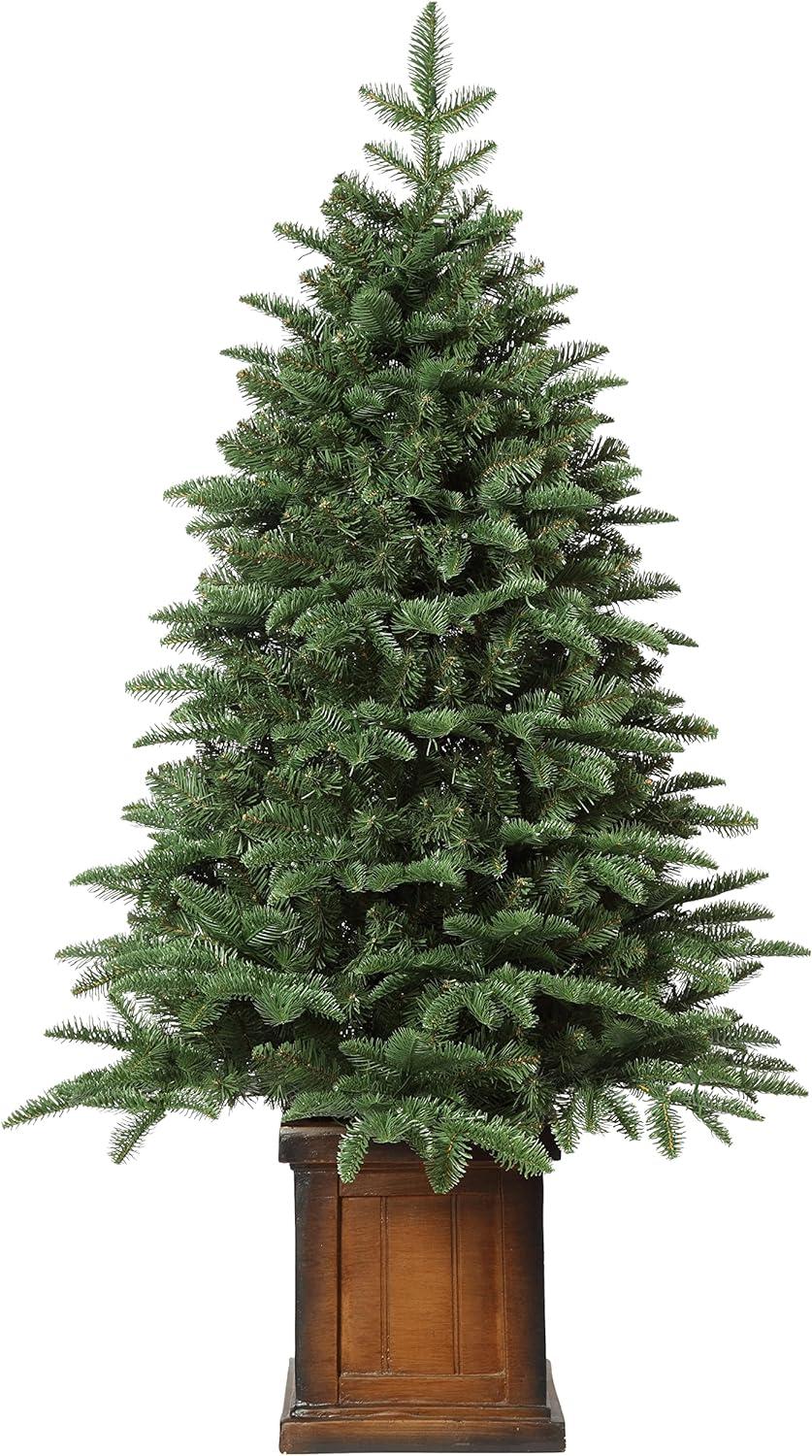 Haute Decor Noble Fir Pre-Lit Potted Christmas Tree – 4.5 Feet Tall ...