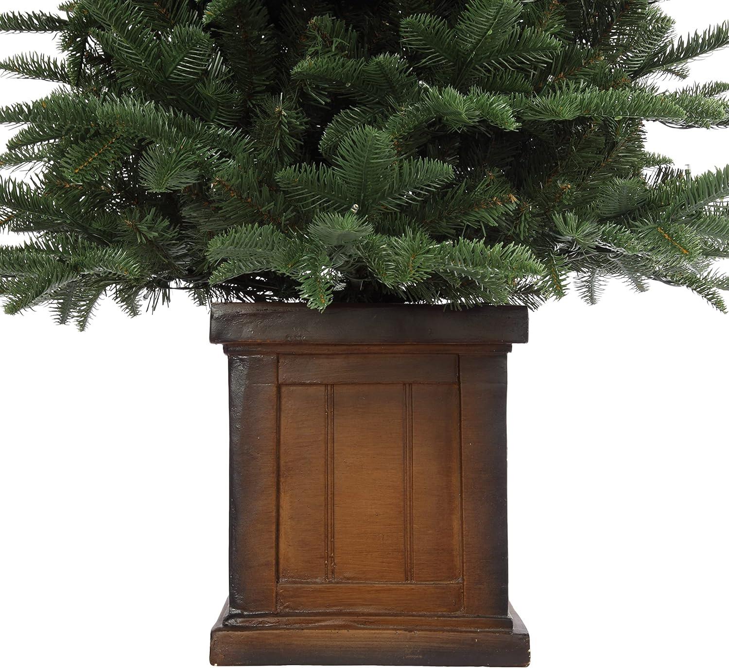 Haute Decor Noble Fir Pre-Lit Potted Christmas Tree – 4.5 Feet Tall ...
