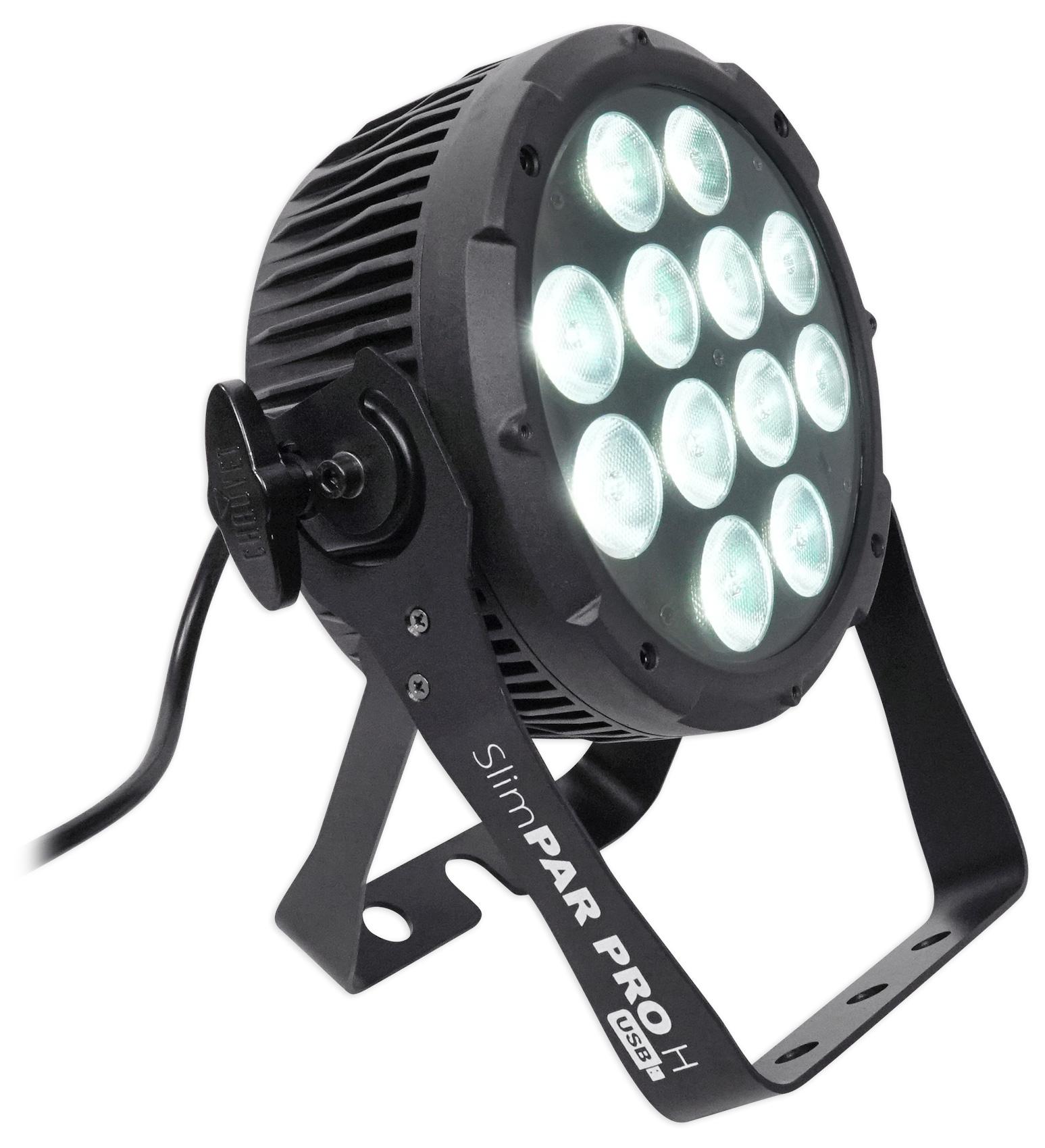 (4) Chauvet DJ SlimPar Pro H USB D-Fi RGBAW+UV LED Par Can Wash Lights ...