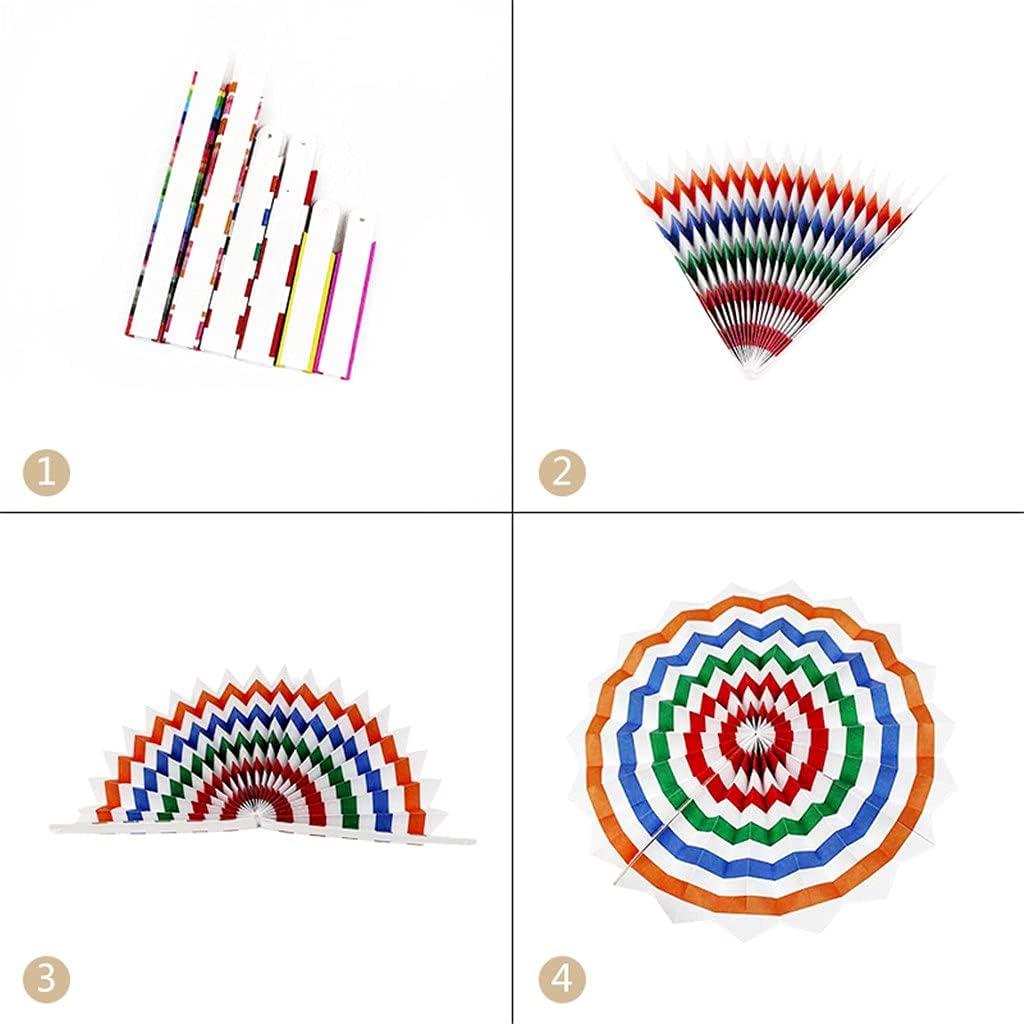 GFDFD 6pcs/Set Paper Fans Set Hanging Pinwheels Fan DIY Paper Craft for ...