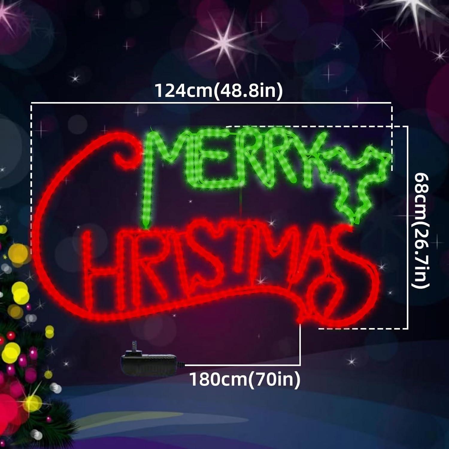 XMASLAND Lighted Merry Christmas Sign Decoration，Extra Large 48.8×26.7 ...