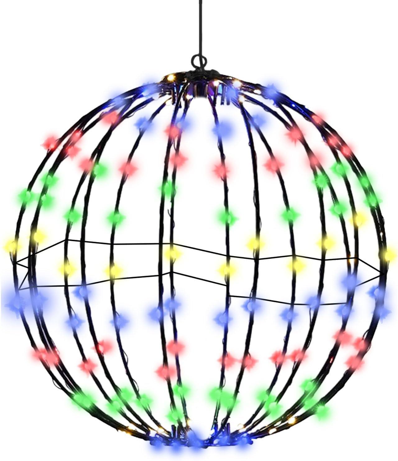 Christmas Light Balls, Foldable Metal Frame Christmas Hanging Tree ...