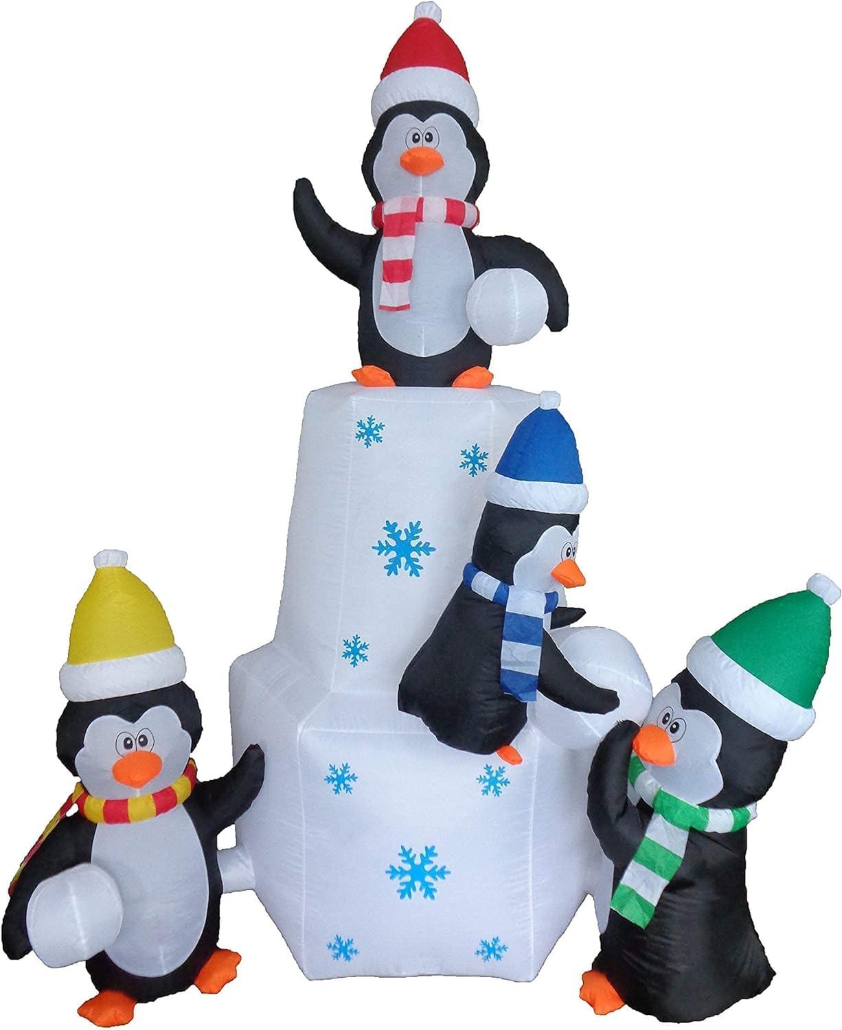 TWO CHRISTMAS PARTY DECORATIONS BUNDLE, Includes 8 Foot Tall Inflatable ...