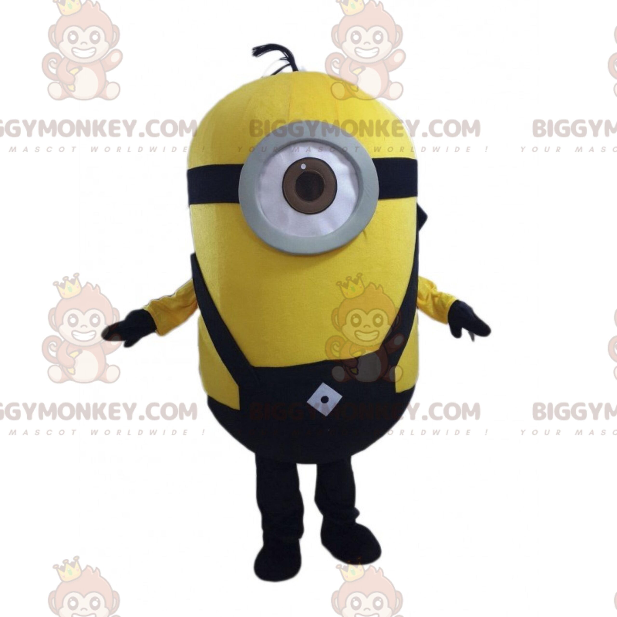 BIGGYMONKEY™ Minion Stuart Mascot Costume – Black Jumpsuit – Diikon