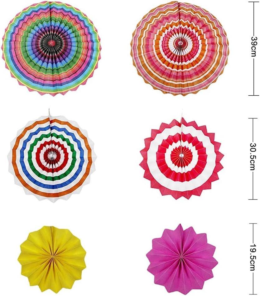 MYSGYH YANGPING- 6pcs/Set Paper Fans Set Hanging Pinwheels Fan DIY ...
